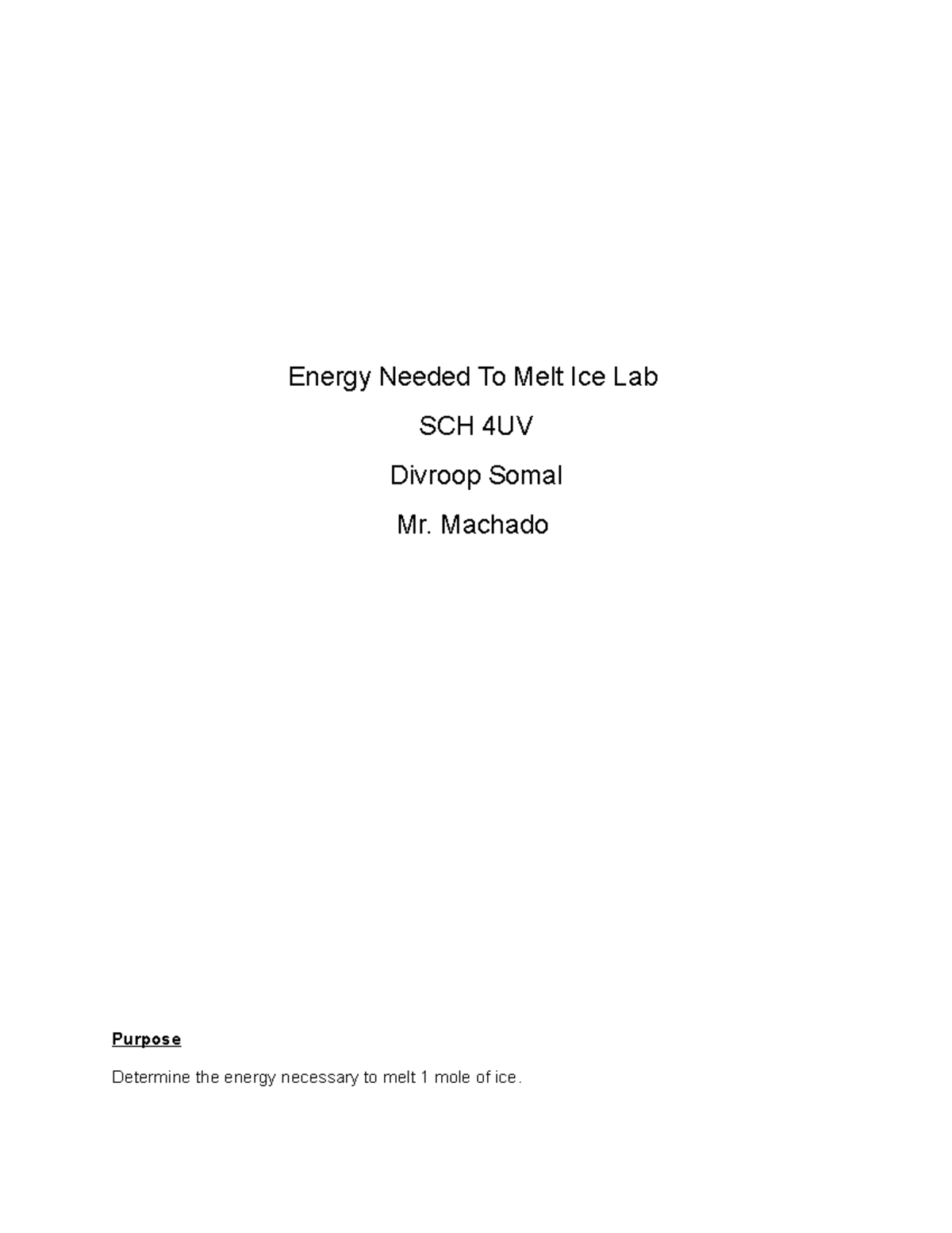 chemistry titration and balancing lab - Energy Needed To Melt Ice Lab ...