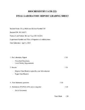 Experiment 5 - Lipids - Final Lab Report - Experiment 5 Properties of ...