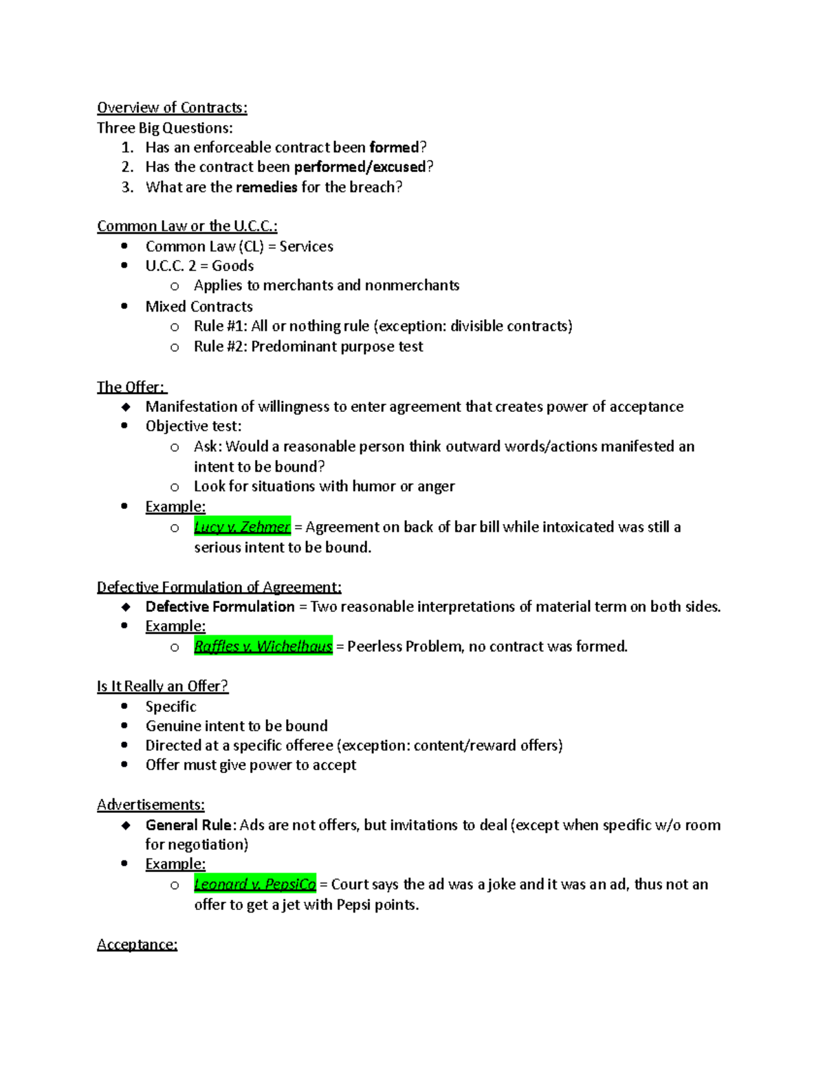 12-19 Con Attack Outline - Overview of Contracts: Three Big Questions ...