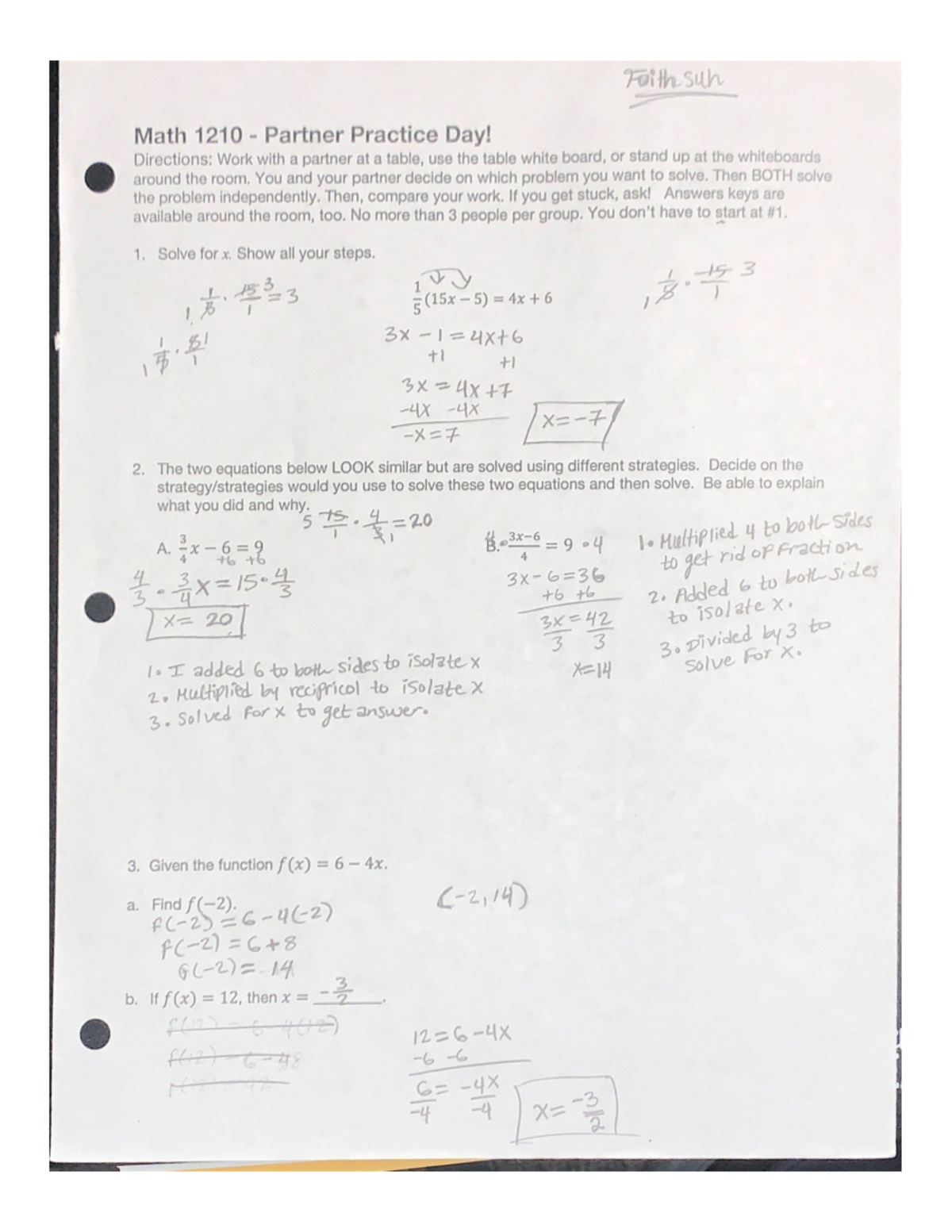 Math 1210 - Partner Practice Day - MATH 1310 - Studocu