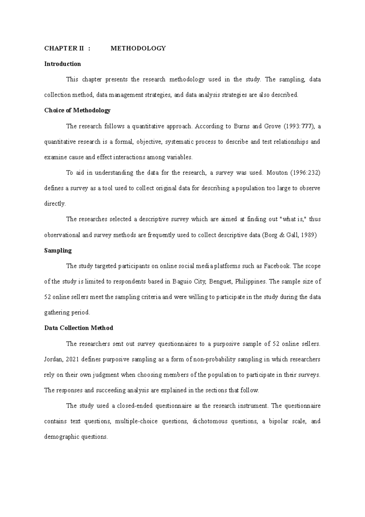 Chapter-II-Methodology - CHAPTER II : METHODOLOGY Introduction This ...