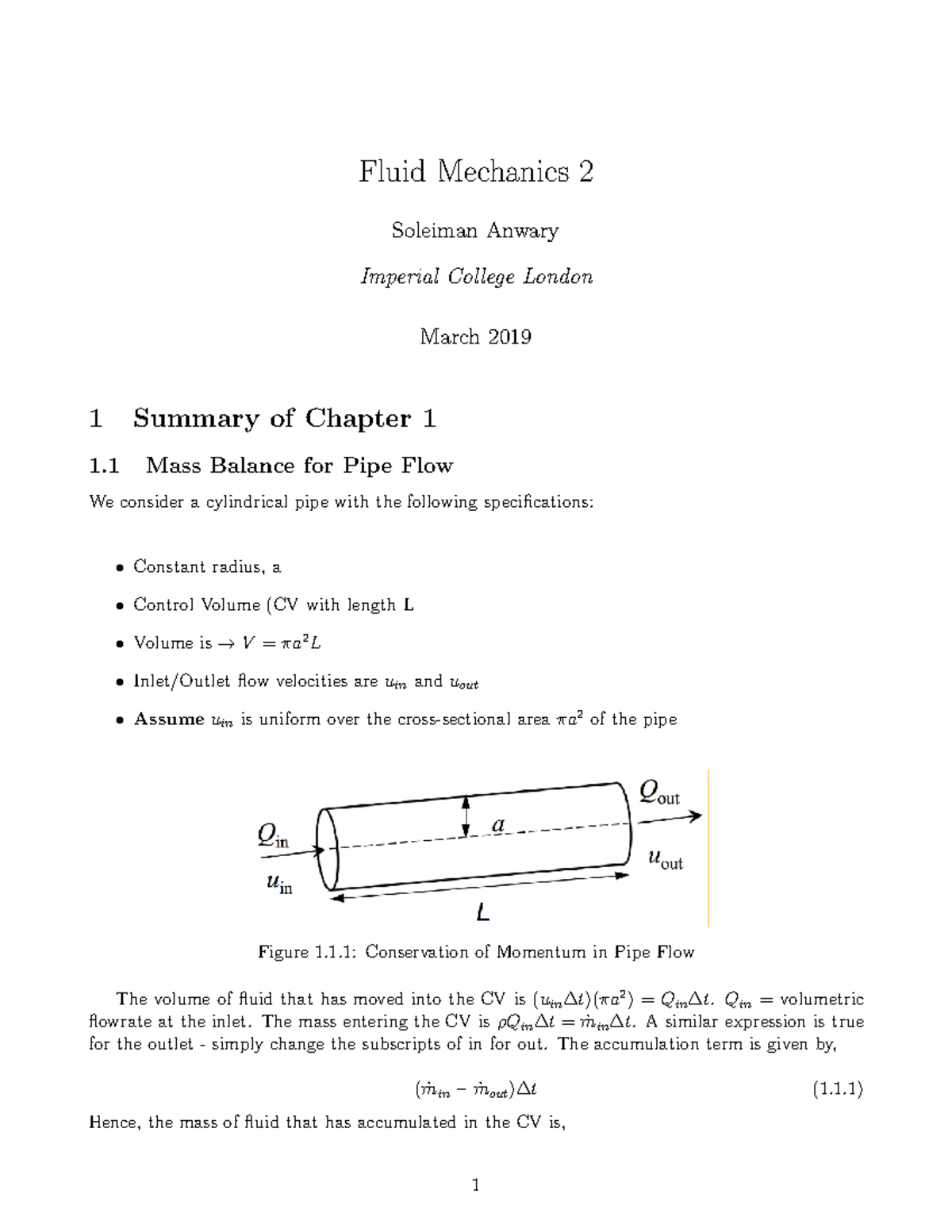 Fluids 2 - Lecture notes 1-4 - Fluid Mechanics 2 Soleiman Anwary ...