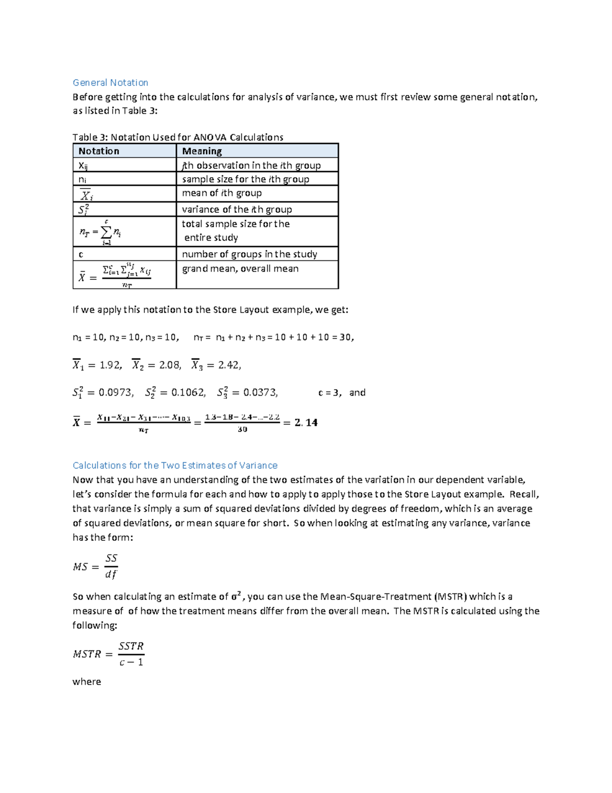 Chapter 13.3 Outline - General Notation Before getting into the ...