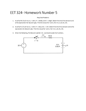 Chapter 7. First Order Circuit - simple RC circuit with a switch - 7 First order Circuit ...