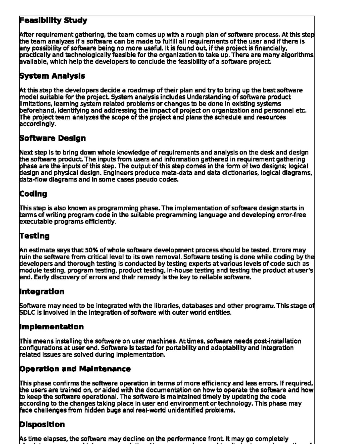 Sdlc - sdlc - Feasibility Study After requirement gathering, the team ...