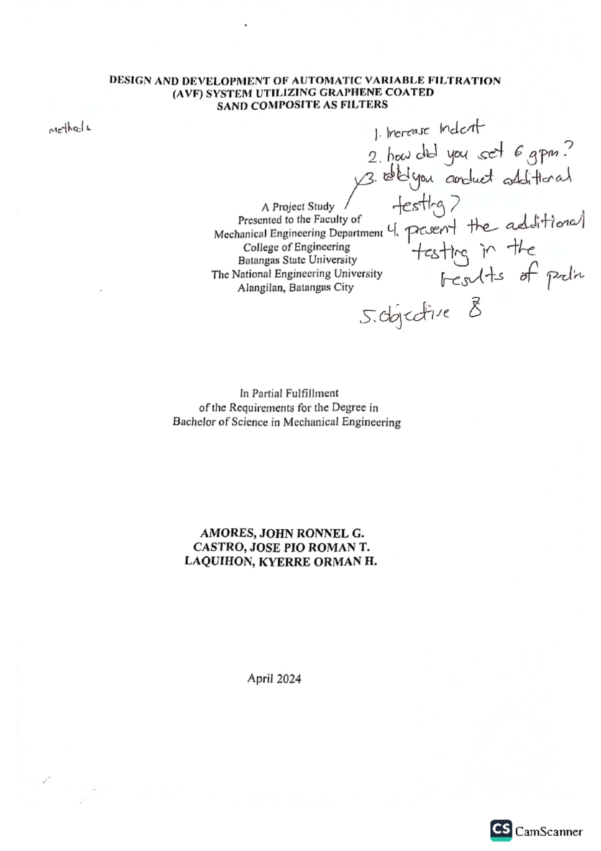 Revision for the update and suggestions - BS Mechanical Engineering - Studocu