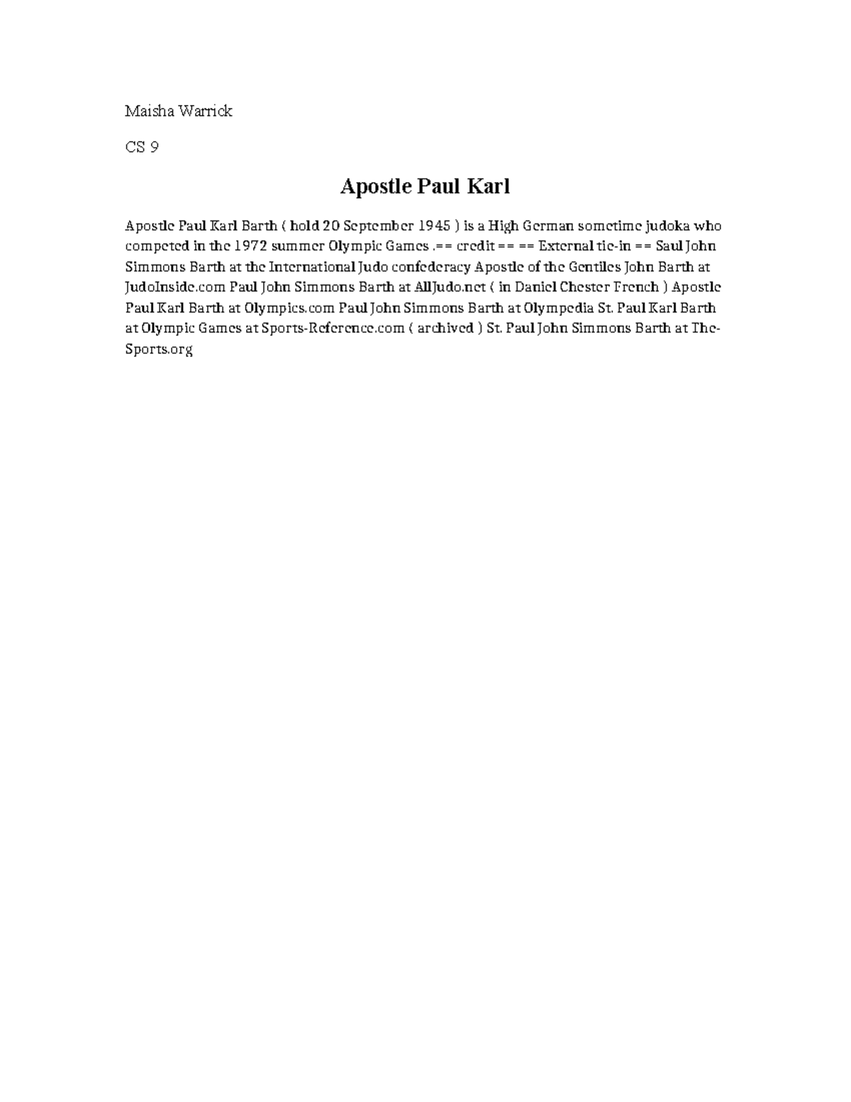 4 Apostle Paul Karl - sfsfsf - Maisha Warrick CS 9 Apostle Paul Karl ...