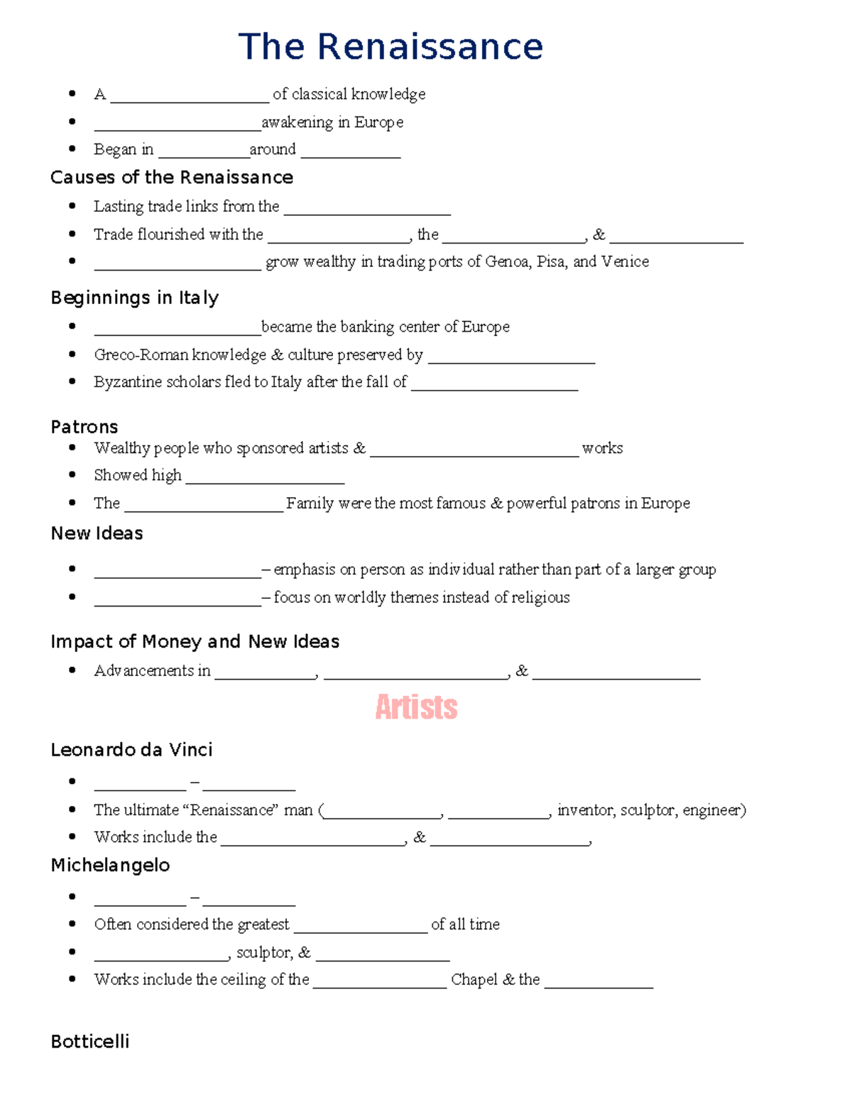01+-+Italian+Renaissance+Guided+Notes - The Renaissance A ...