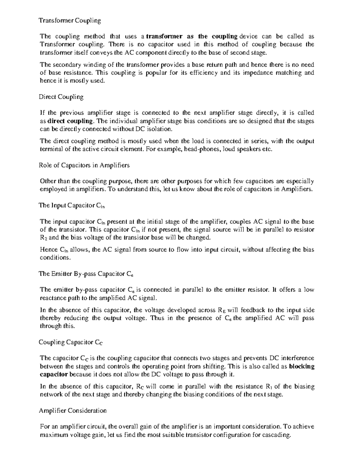 Ecpc lecture notes removed - Transformer Coupling The coupling method ...