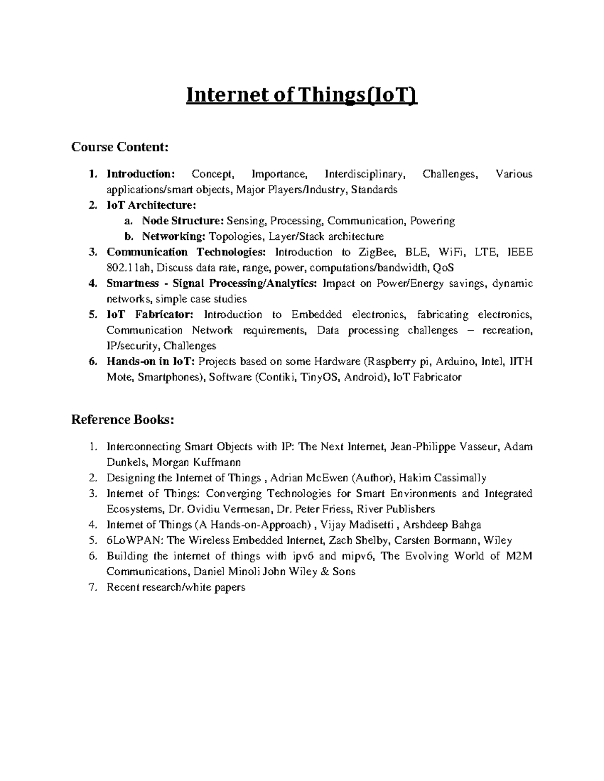 Internet of Things - importent notes - Internet of Things(IoT) Course ...