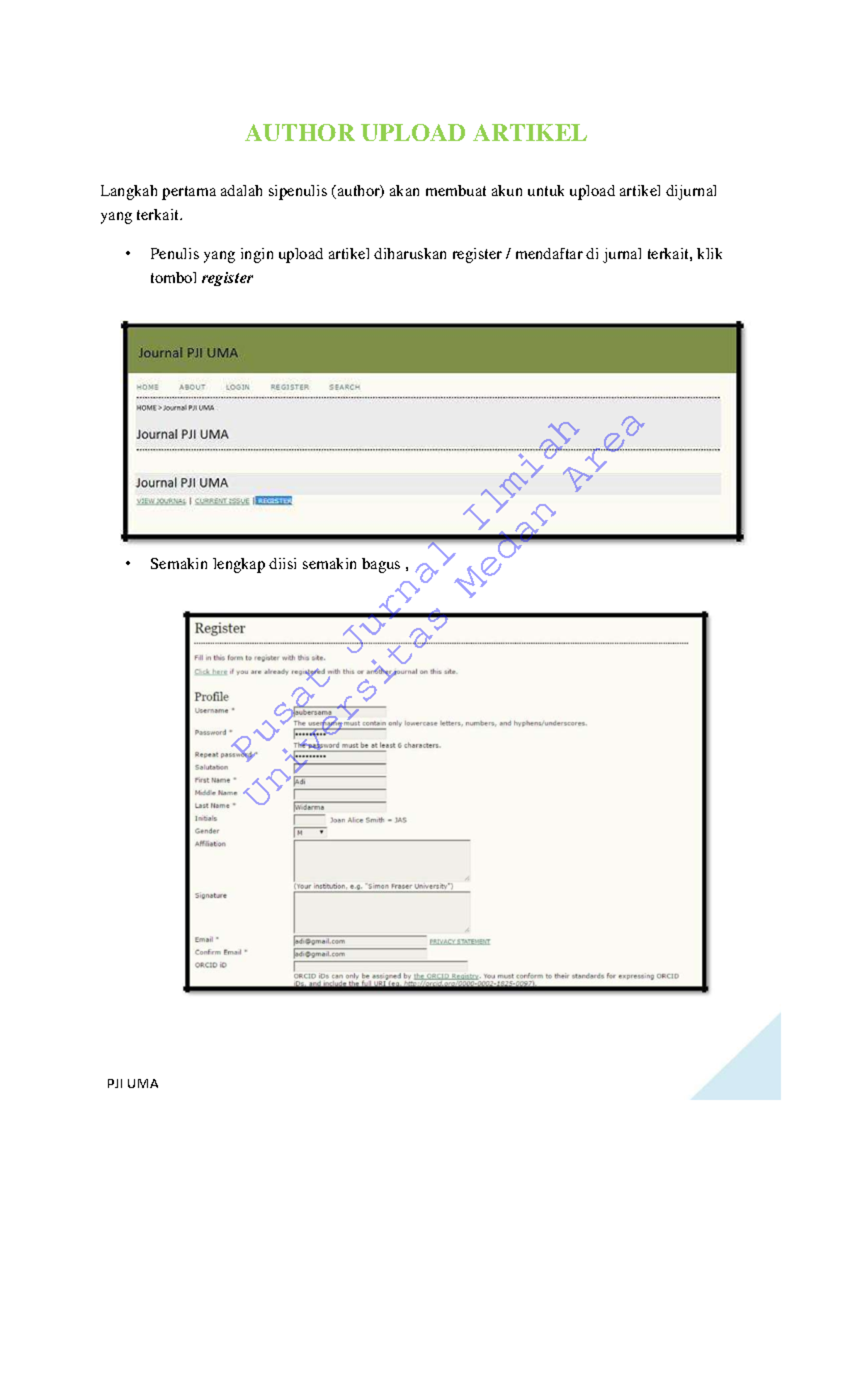 Tutorial Upload Artikel compressed - AUTHOR UPLOAD ARTIKEL Langkah pertama adalah sipenulis ...