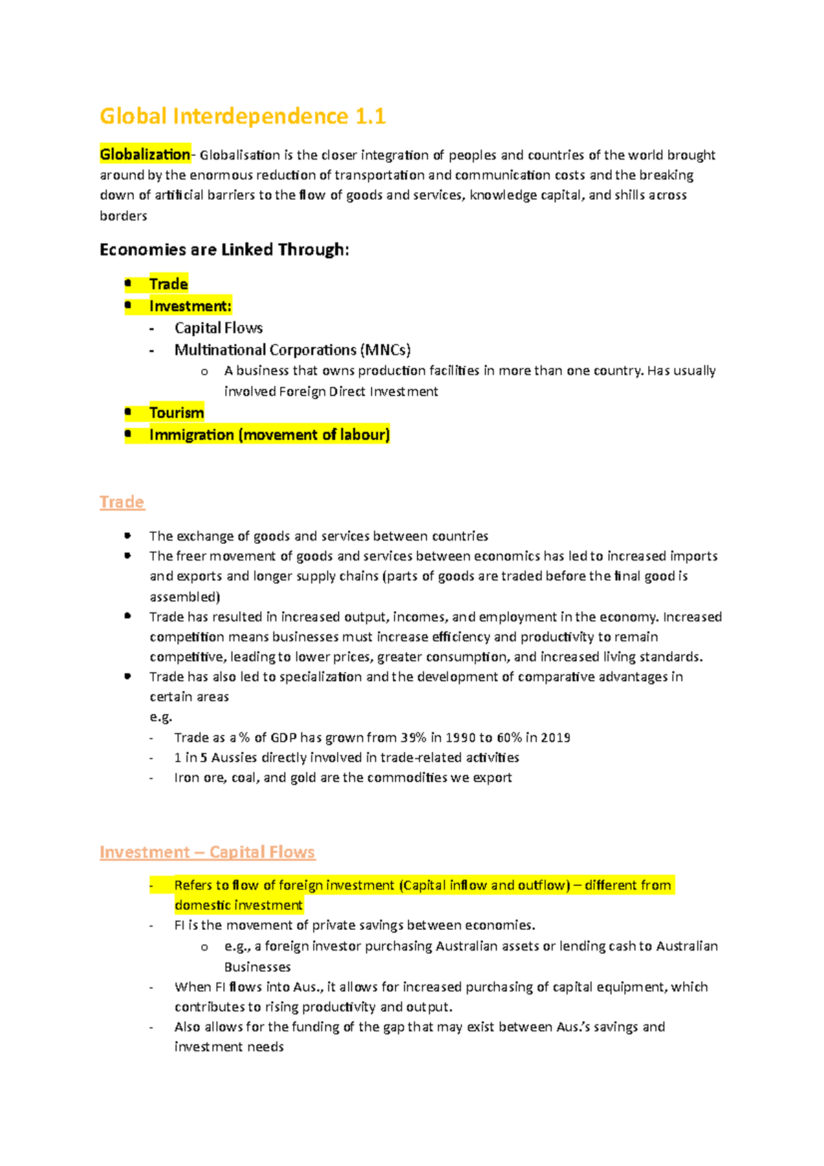 Global Interdependence 1 - Globalization- Globalisation is the closer ...
