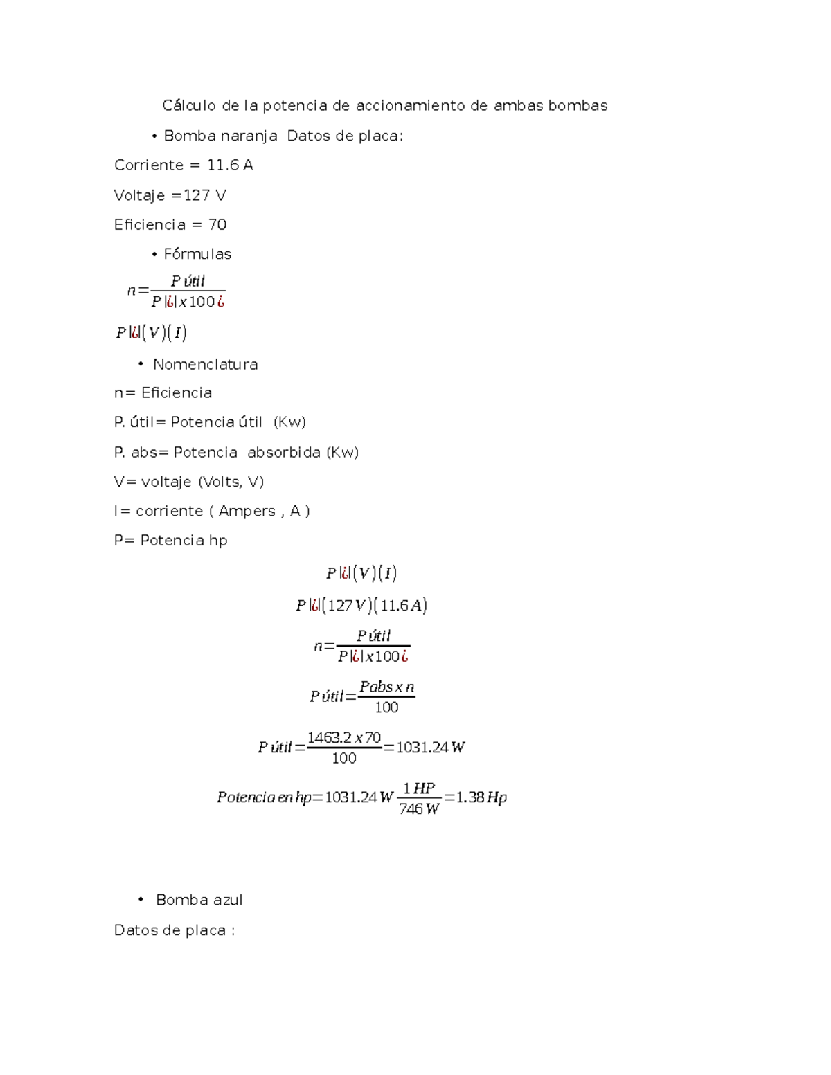 Potencia de motor - Sin - Cálculo de la potencia de accionamiento de ...
