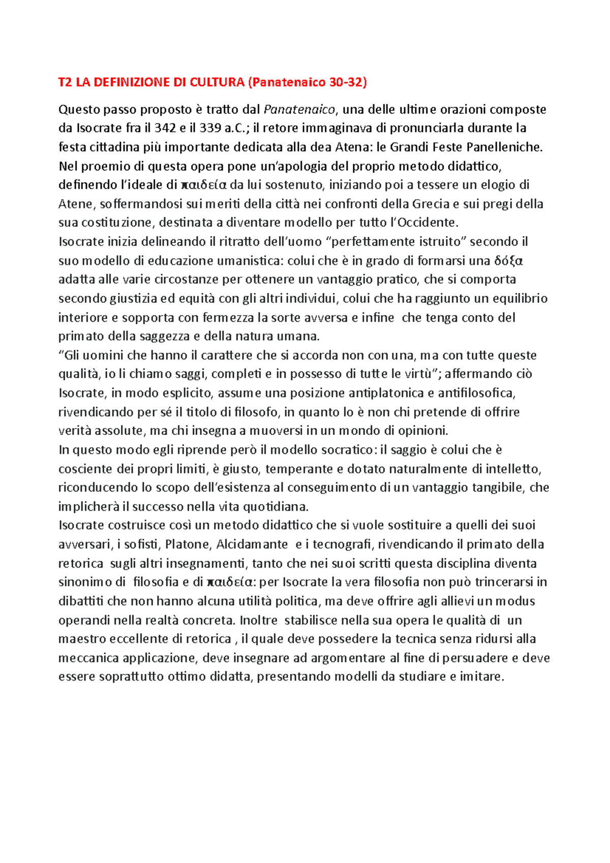 T2 LA Definizione DI Cultura - T2 LA DEFINIZIONE DI CULTURA ...