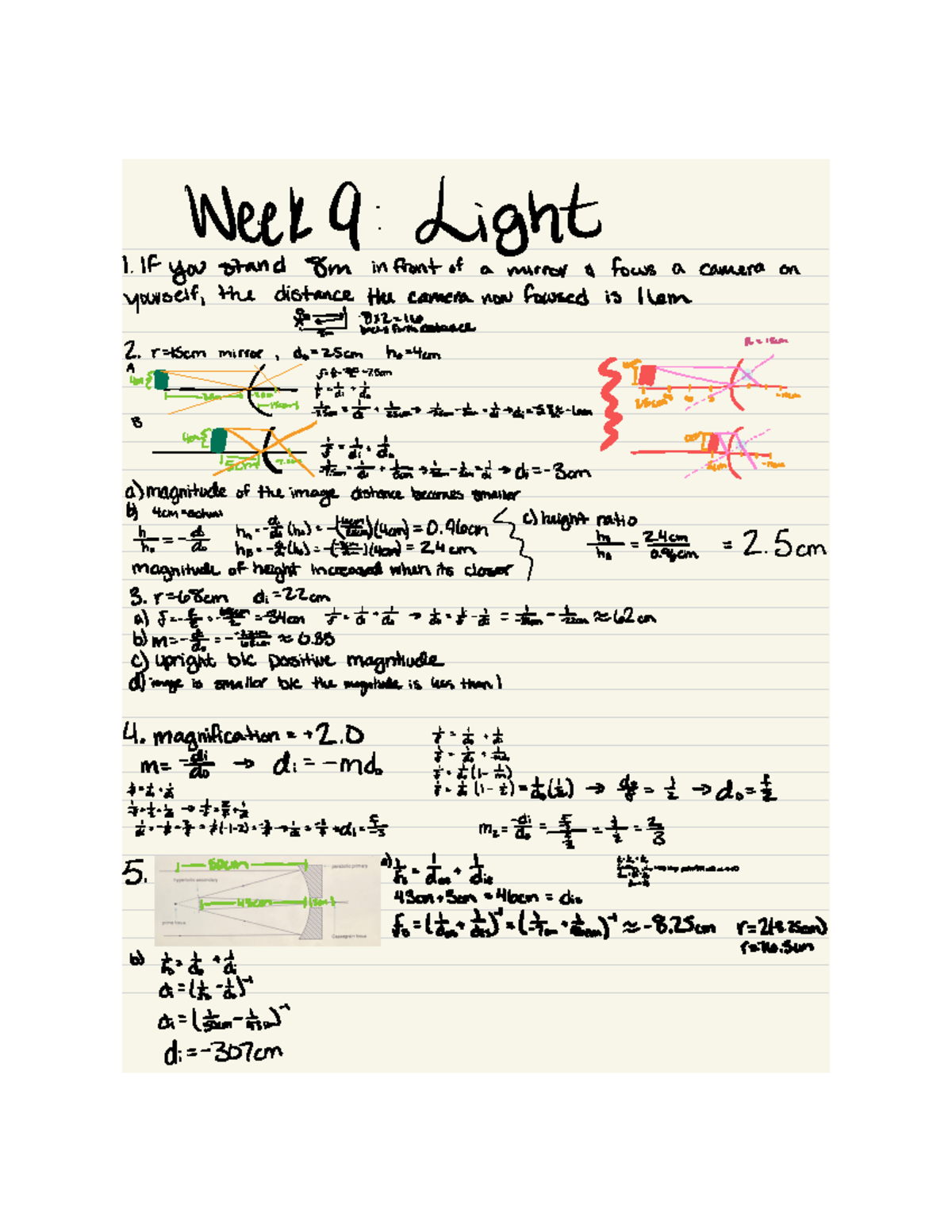 Light Homework - PHYS 153 - Studocu