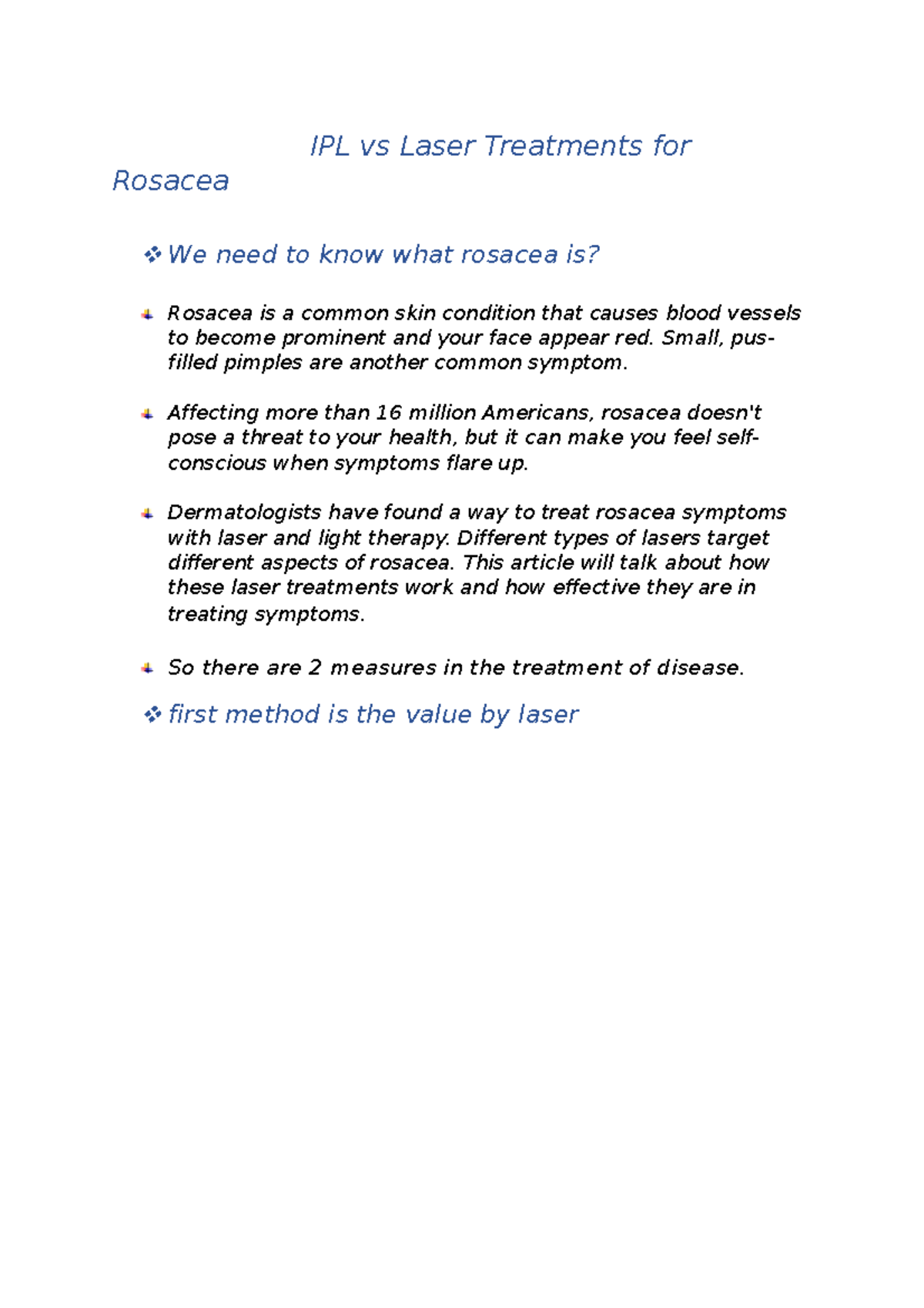 IPL vs Laser Treatments for Rosacea - IPL vs Laser Treatments for ...