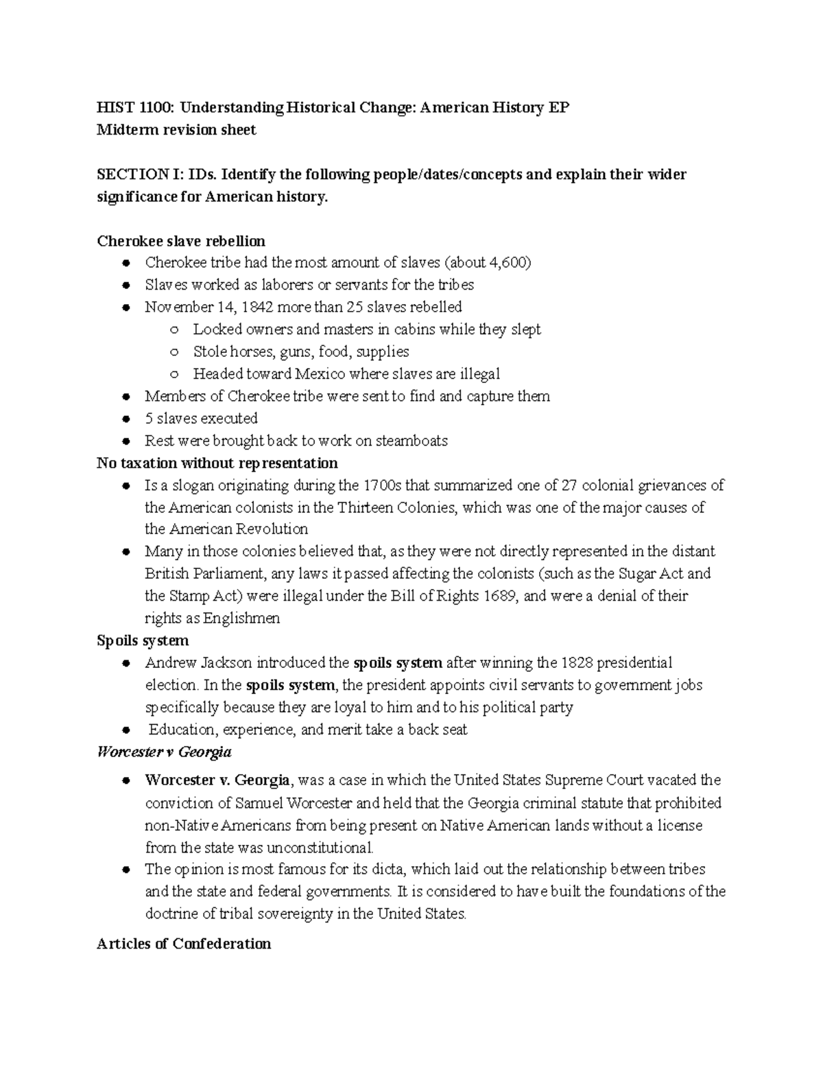 Midterm Review Notes - HIST 1100: Understanding Historical Change ...