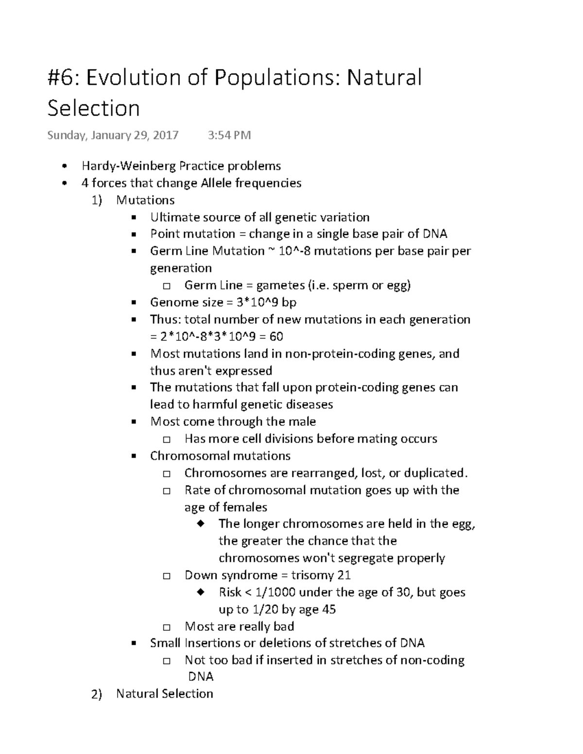 Bio1B Lecture 6 - Evolution of Populations: Natural Selection - Warning: TT: undefined function ...