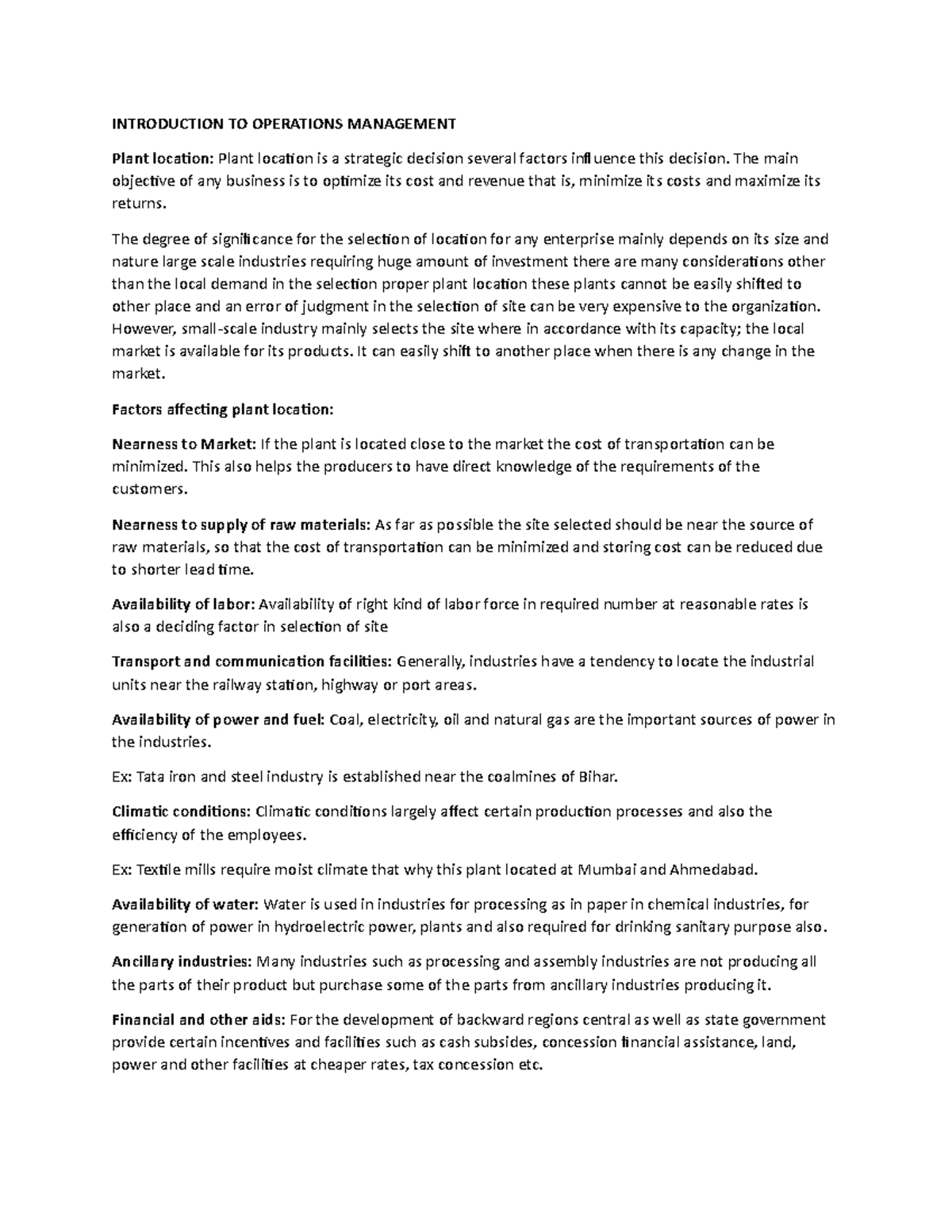 Introduction TO Operations Management - INTRODUCTION TO OPERATIONS ...