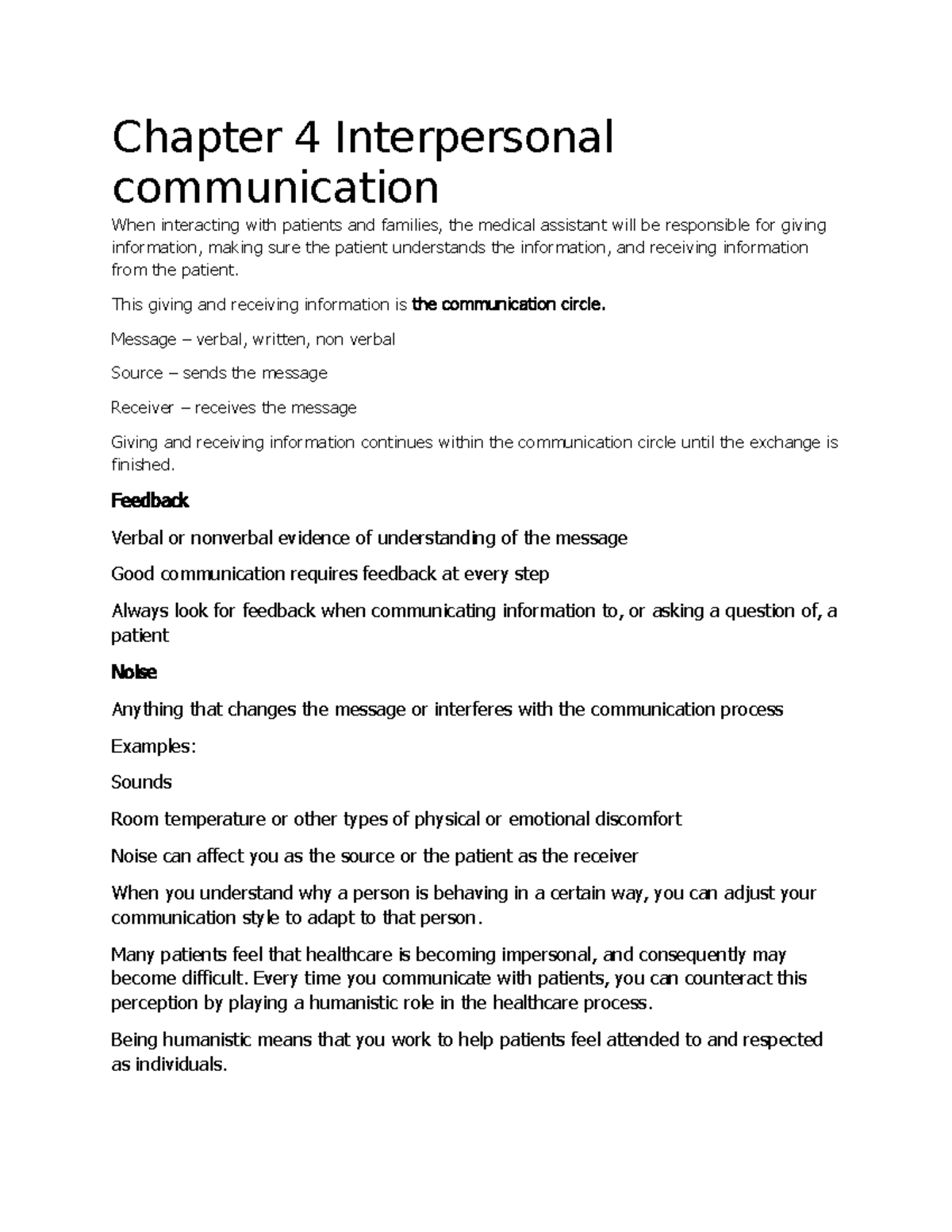 Chapter 4 Interpersonal communication - This giving and receiving ...