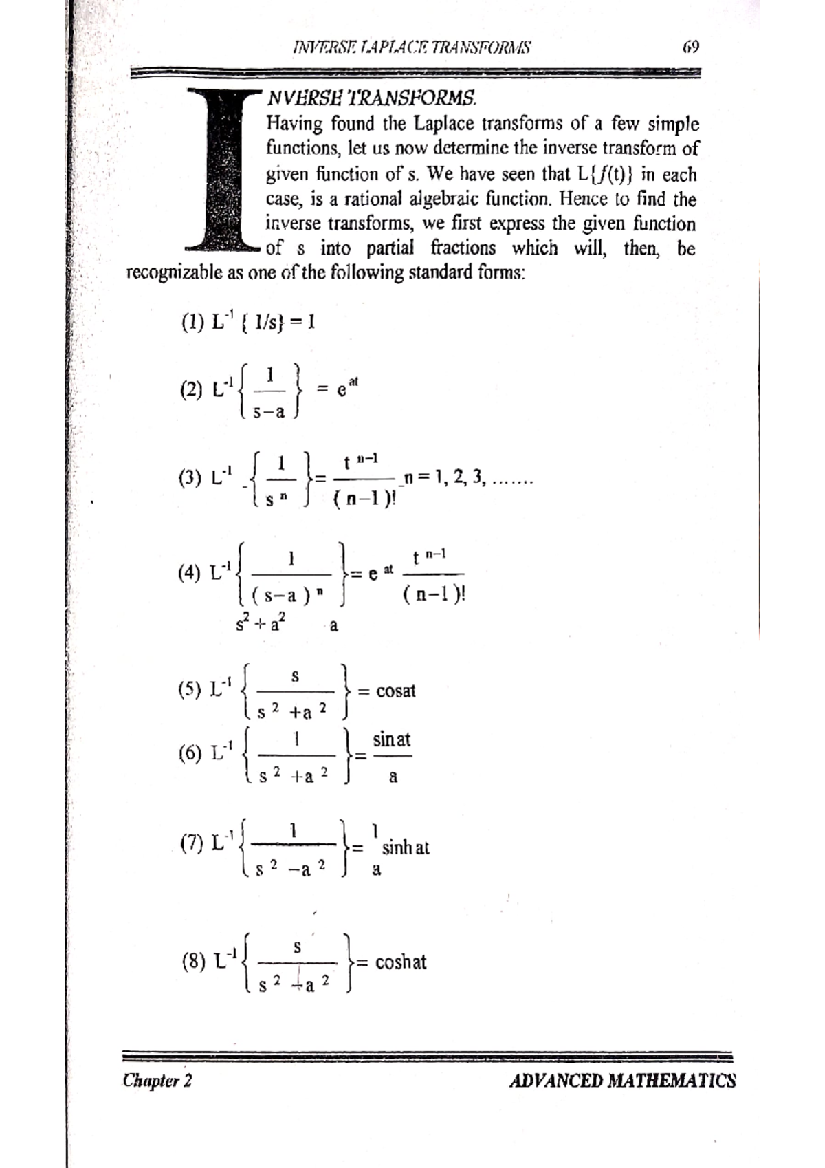 Inverse Laplace - Advanced Math - Chemical engineering - Studocu