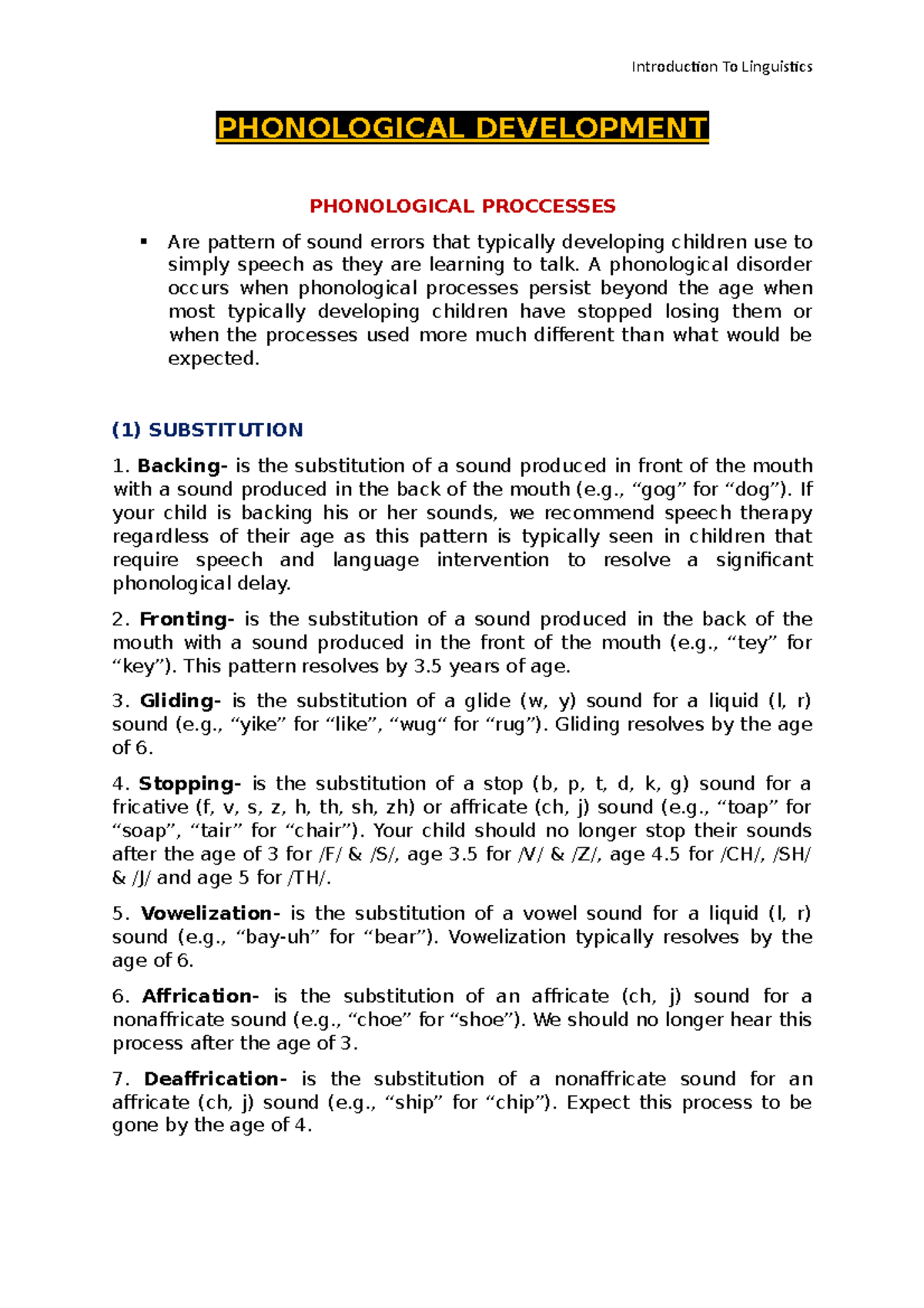 Introduction To Linguistics Phonological Process - Introduction To ...