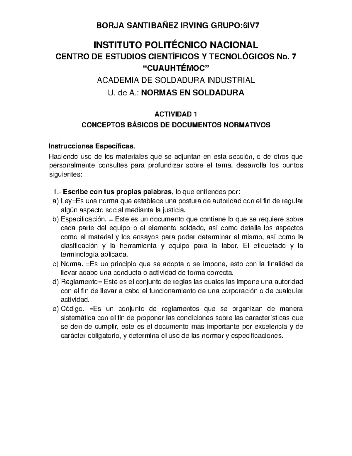 Conceptos Básicos DE Documentos Normativos - INSTITUTO POLITÉCNICO ...