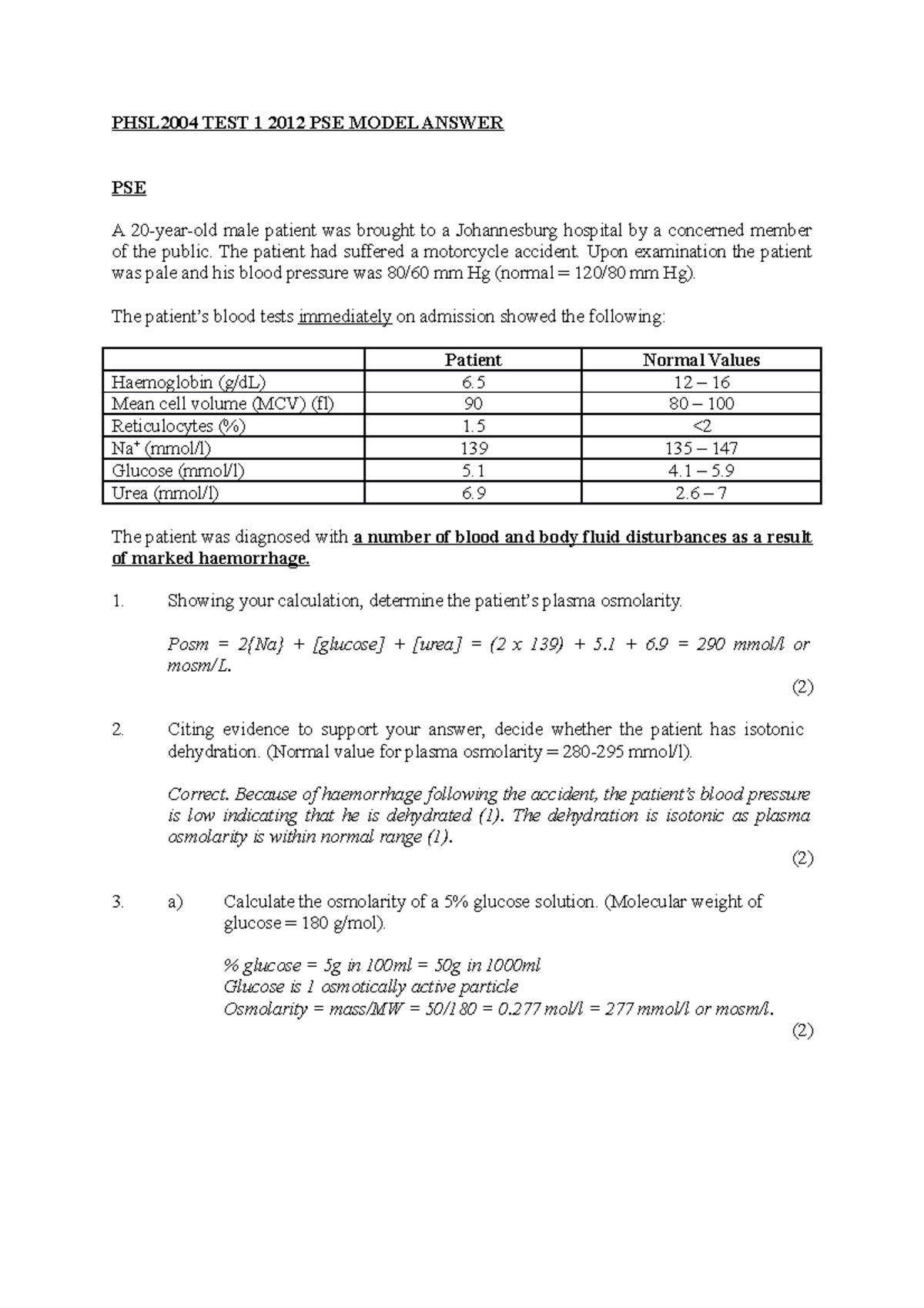 Test 1 2012 PSE Model Answers - PHSL2004 TEST 1 2012 PSE MODEL ANSWER ...