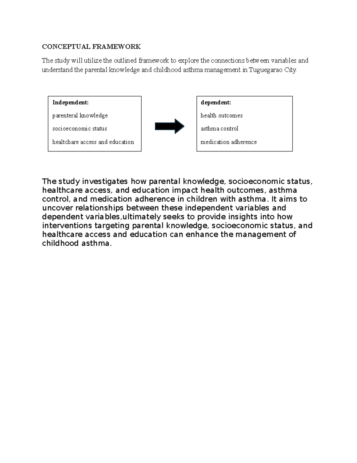 Act10 - about acads - CONCEPTUAL FRAMEWORK The study will utilize the ...