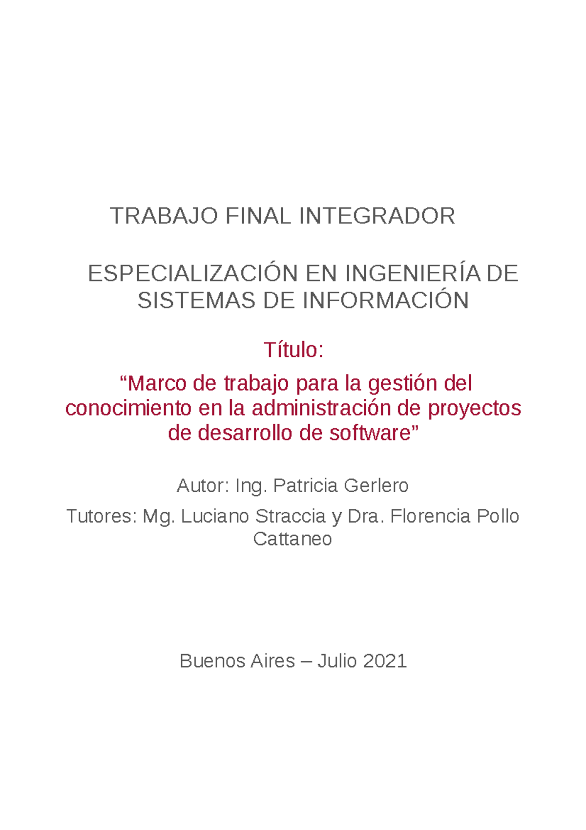 Administracion de proyectos de informatica - TRABAJO FINAL INTEGRADOR ...