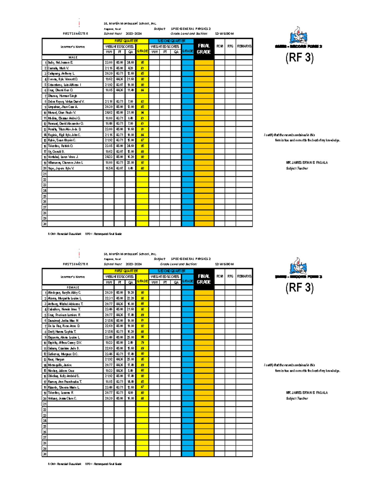 G12 Wisdom Genphys 2 - St. Martin Montessori School, Inc. Angono, Rizal ...