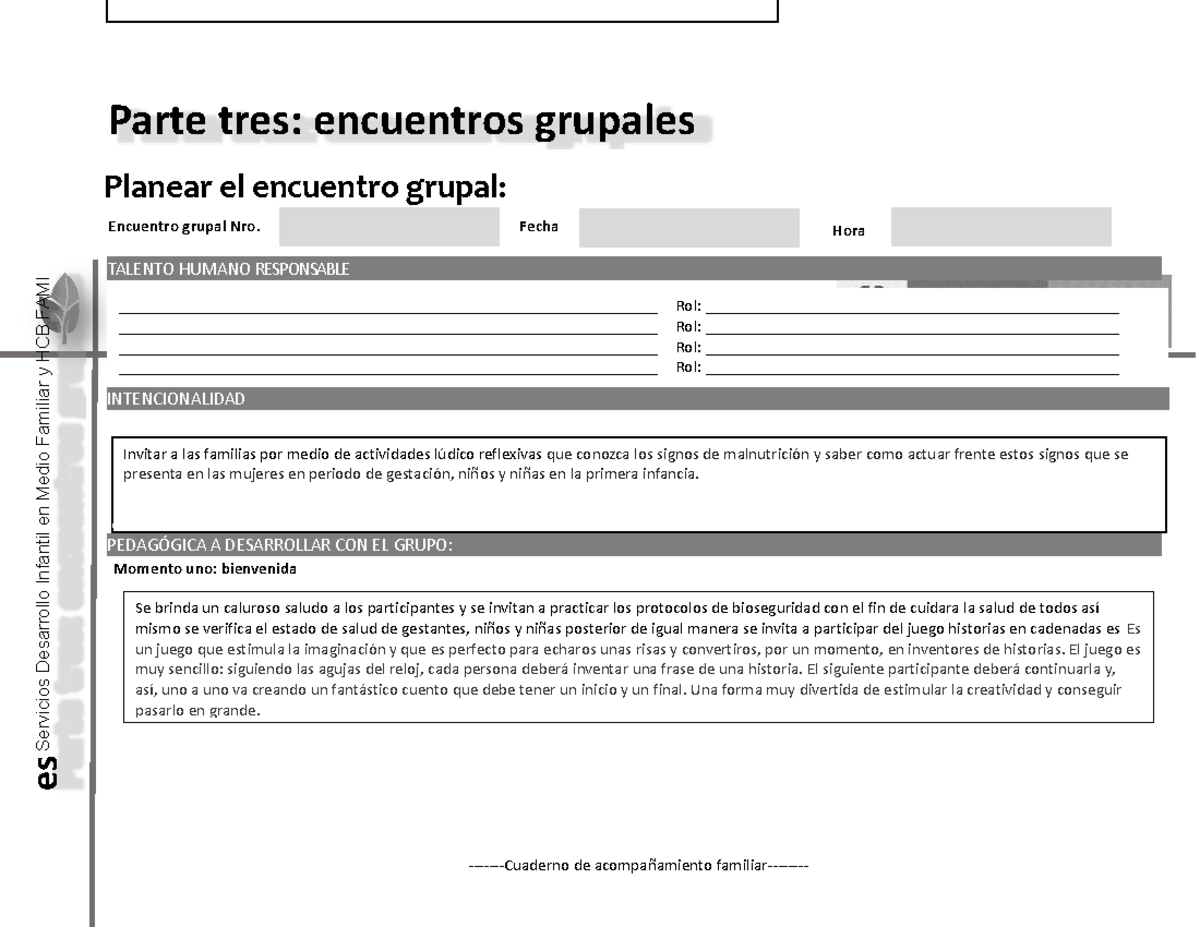 EEG Practica 10 Accion 10 - Planear el encuentro grupal: Encuentro grupal Nro. Fecha Hora ...