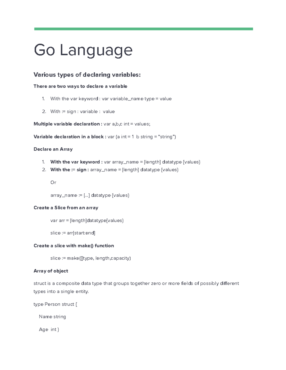 Go - Go language documentation basics - Go Language Various types of ...