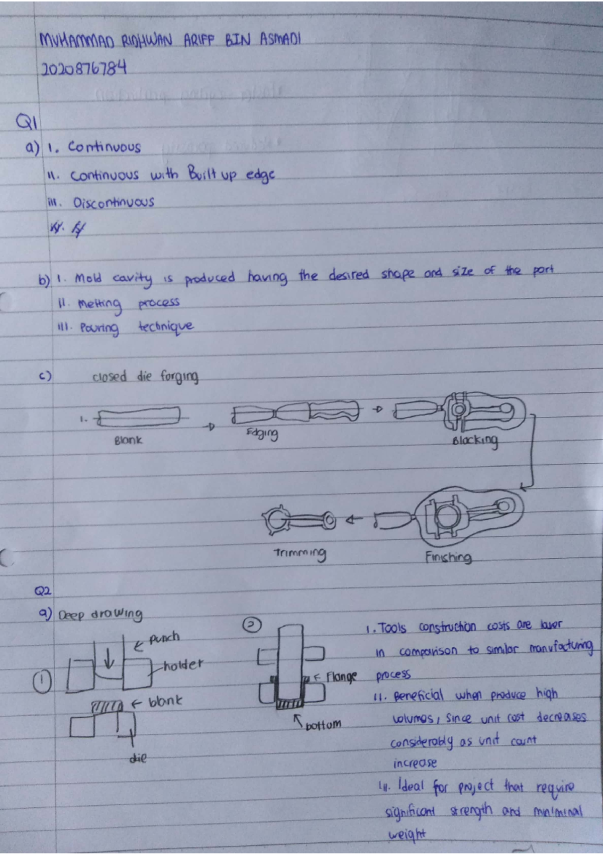 360 revision - Lecture Notes - Manufacturing Process And Technology ...