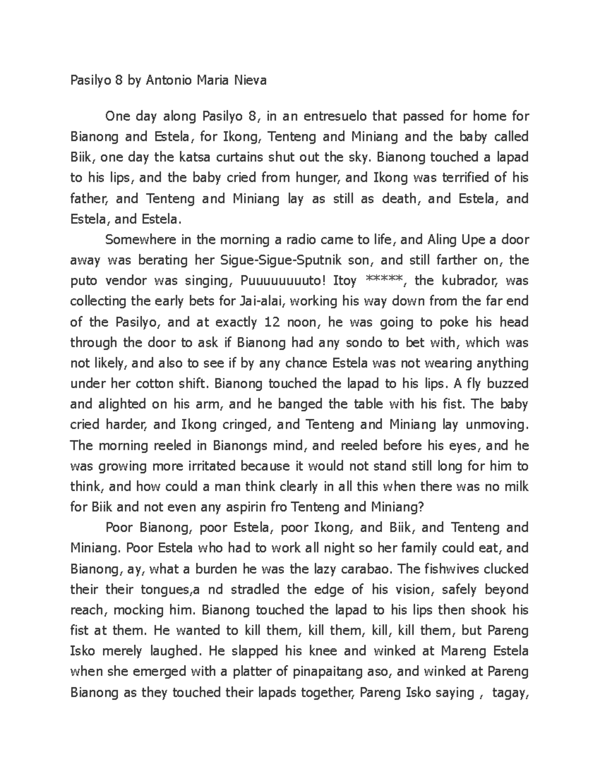 Pasilyo-8 - None - Pasilyo 8 by Antonio Maria Nieva One day along ...