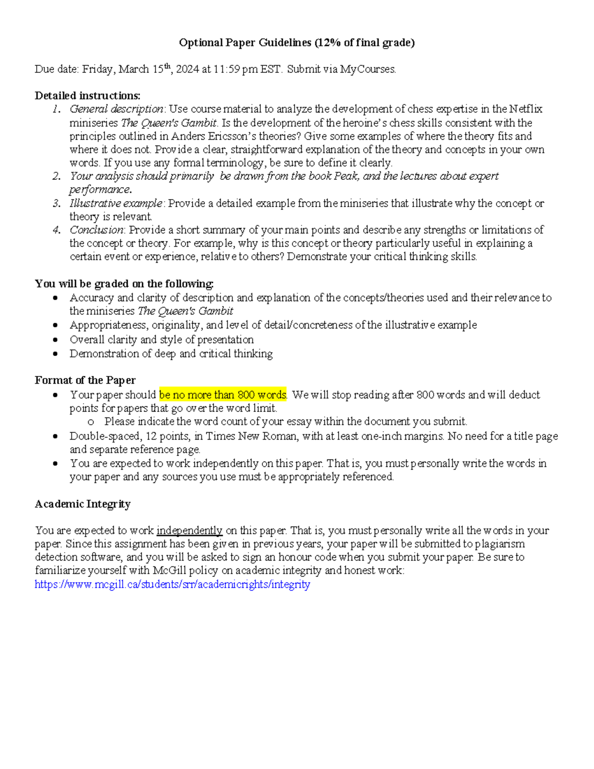 Optional Paper Guidelines Jan 16 2024 - Optional Paper Guidelines (12% ...