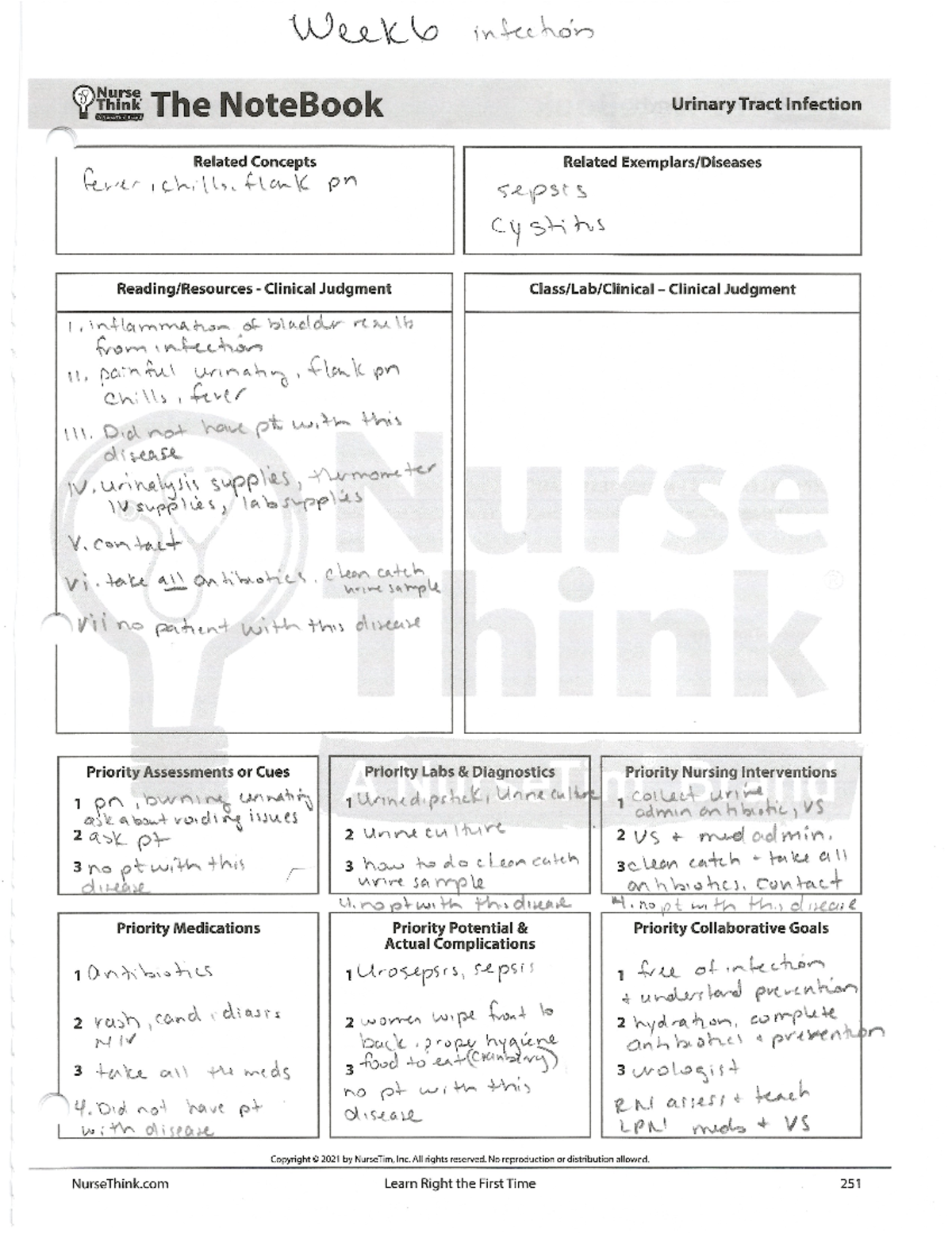 Notebook Nurse think - Weeklo infection 98 Nurse Think The NoteBook ...