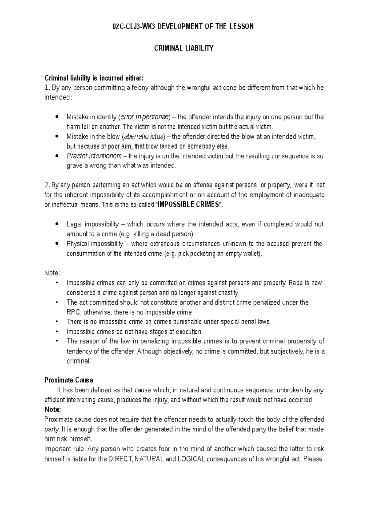 02C-CLJ3-WK3 Development OF THE Lesson - 02C-CLJ3-WK3 DEVELOPMENT OF ...