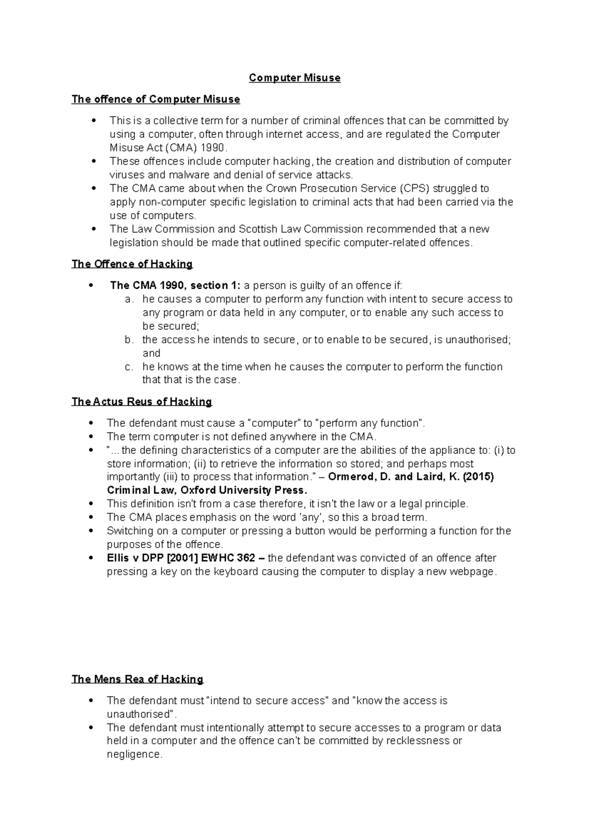 Computer Misuse - Computer Misuse The offence of Computer Misuse This ...