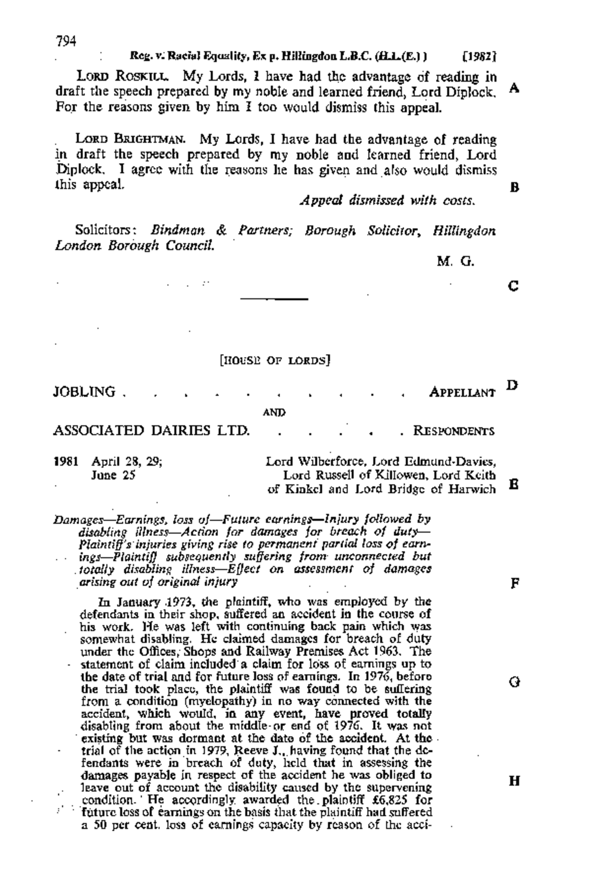 Jobling v associated diaries ltd pdf - Reg. v. Racial Equality, Ex p ...