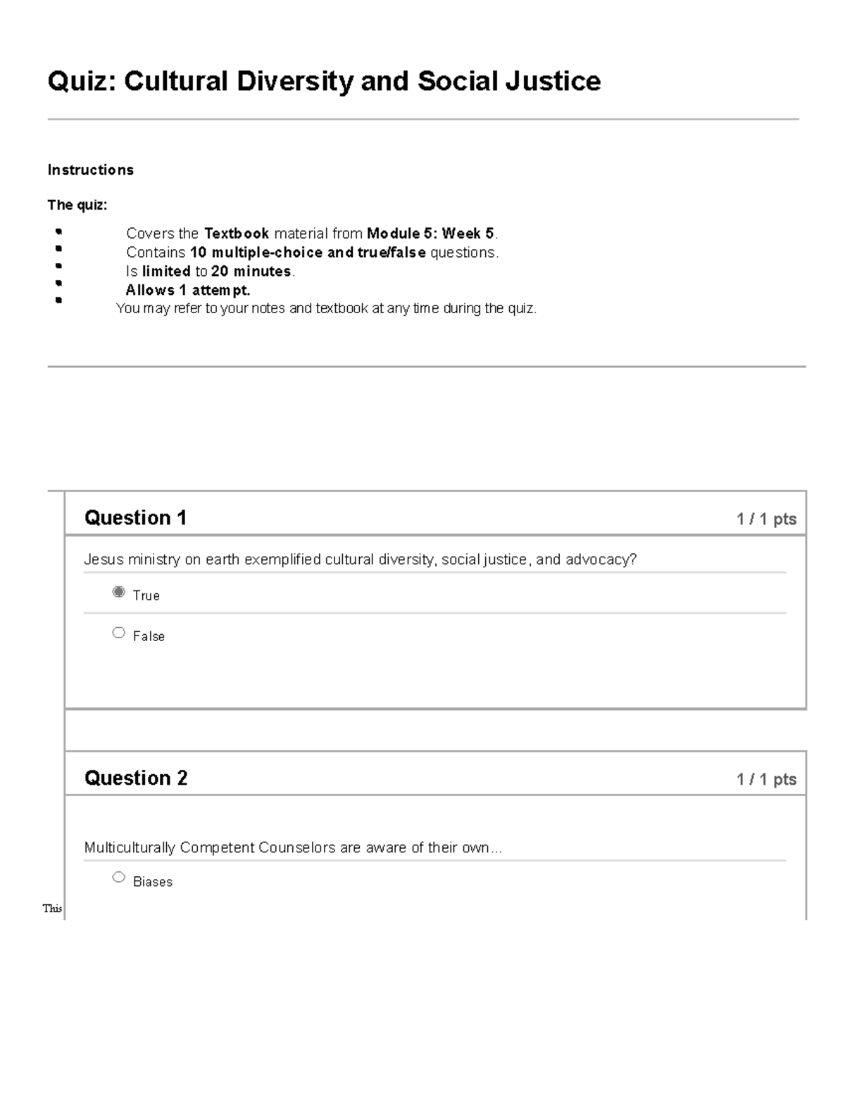 Quiz Cultural Diversity - Contains 10 multiple-choice and true/false ...