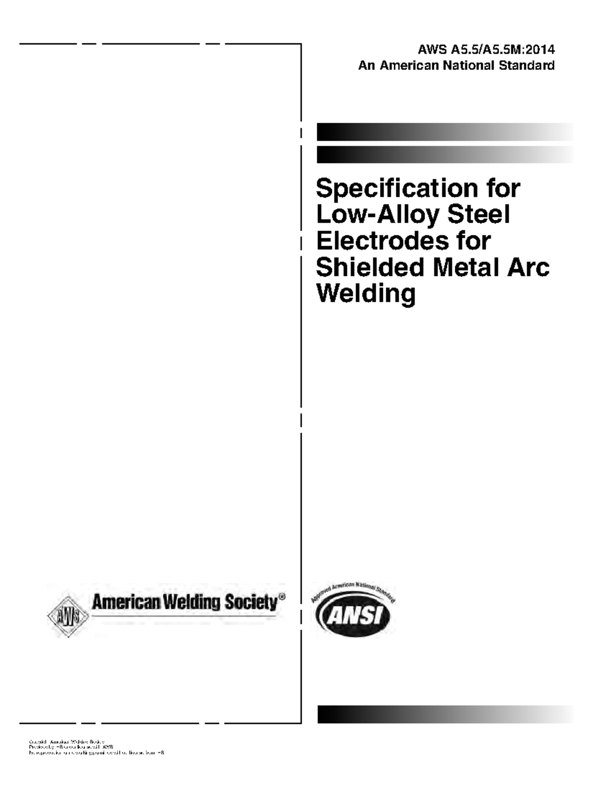 AWS A5.5-A5.5M-2014 Specification for Low-Alloy Steel Electrodes for ...