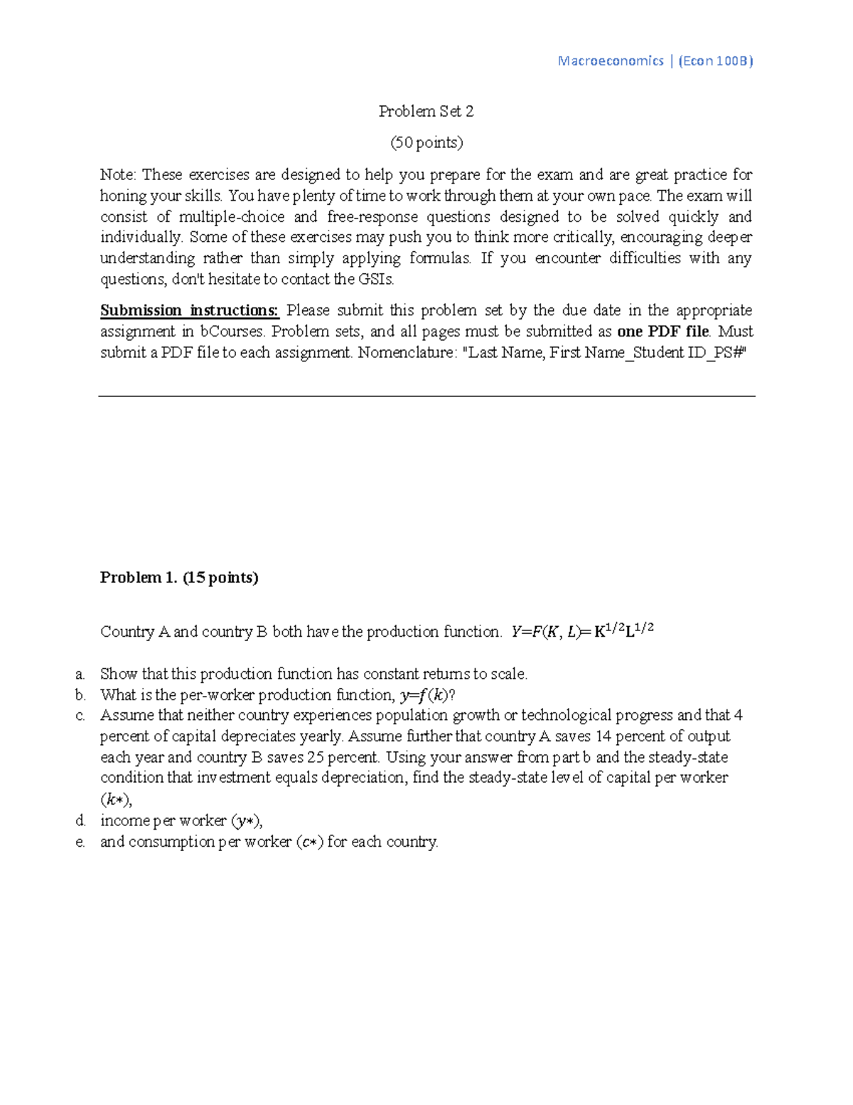 Problem-SET02 - problem set midterm 1 - Problem Set 2 ( 50 points) Note: These exercises are ...