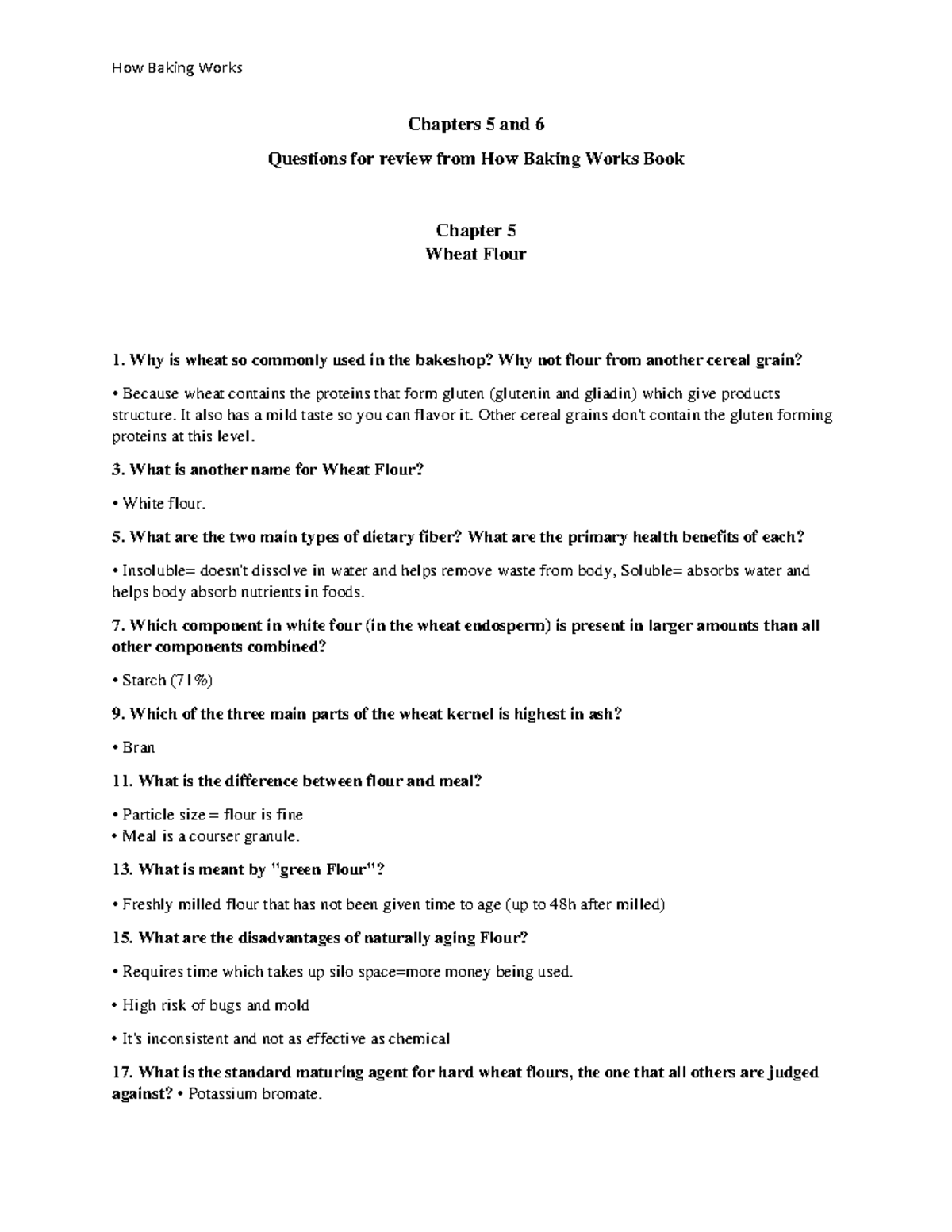 Chapter 5 And 6 Questions Reviews Chapters 5 And 6 Questions For