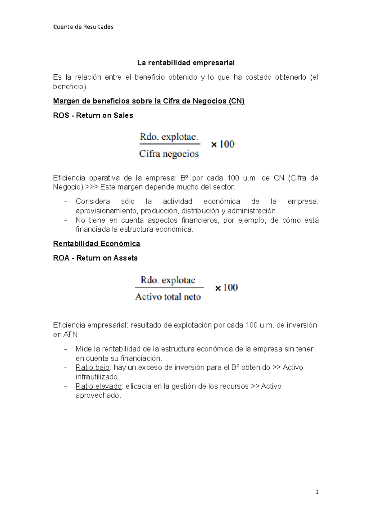 La rentabilidad empresarial - Margen de beneficios sobre la Cifra de ...