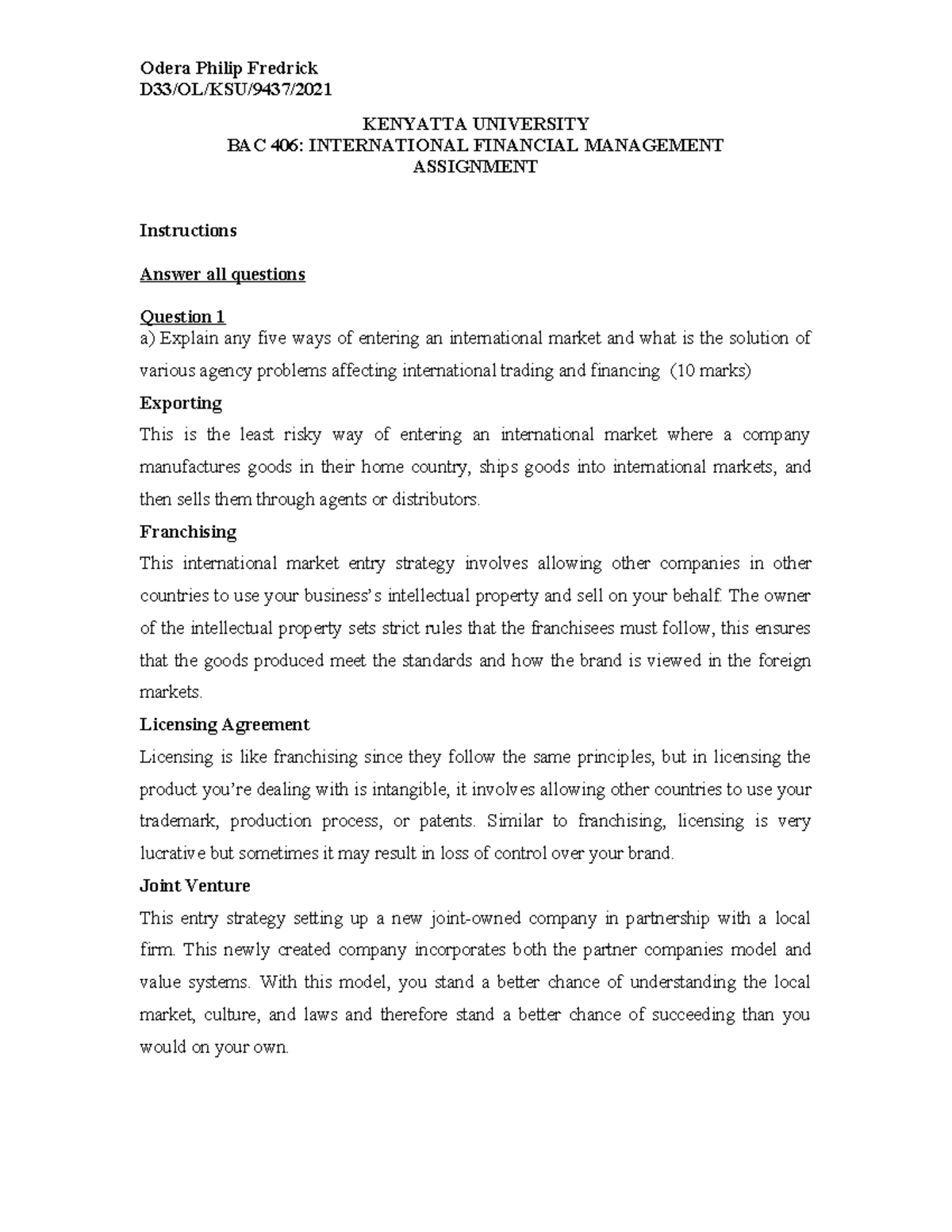 BAC 406 assignment Dsvol Feb 2024 - D33/OL/KSU/9437/ KENYATTA ...