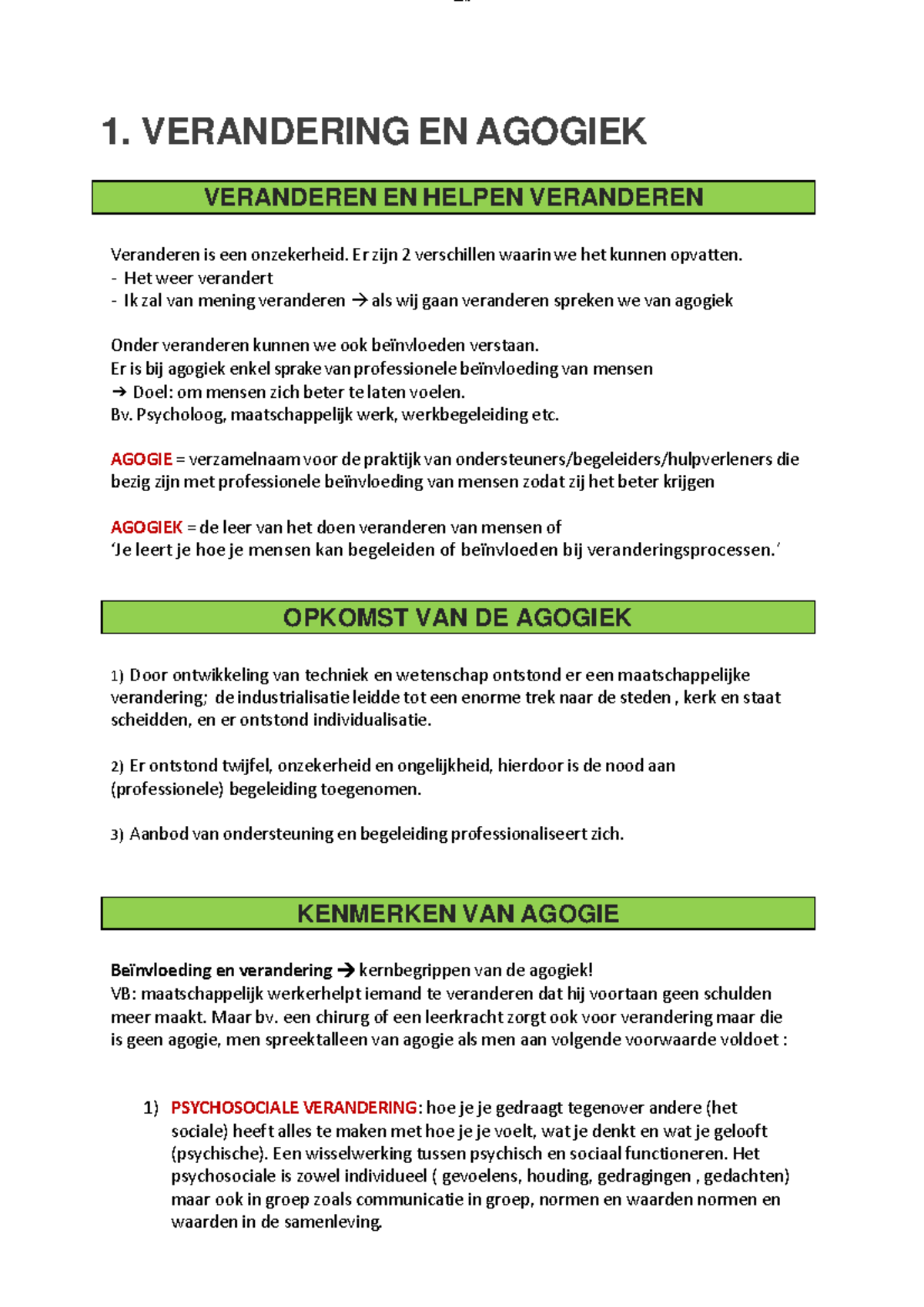 Sociale Agogiek | 2021 - 2022 | Hoofdstuk 1 tot 4 | AP Hogeschool ...