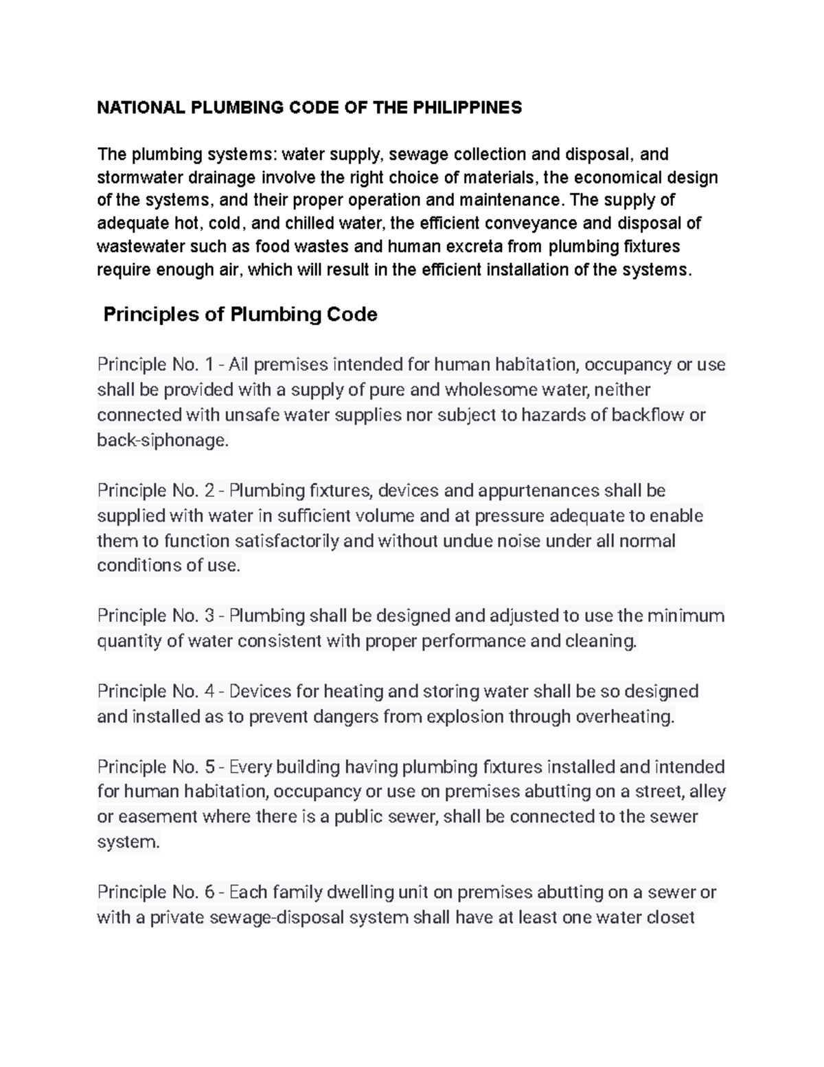National Plumbing CODE OF THE Philippines - NATIONAL PLUMBING CODE OF ...