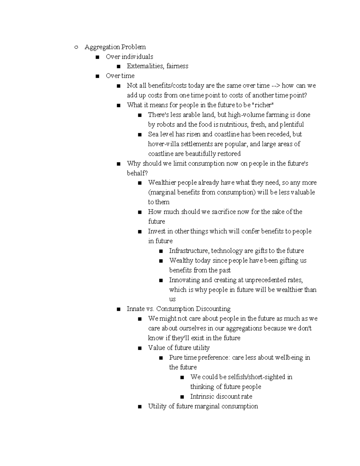 Valuation - Lectures 7-10 notes on collective action problems and ...
