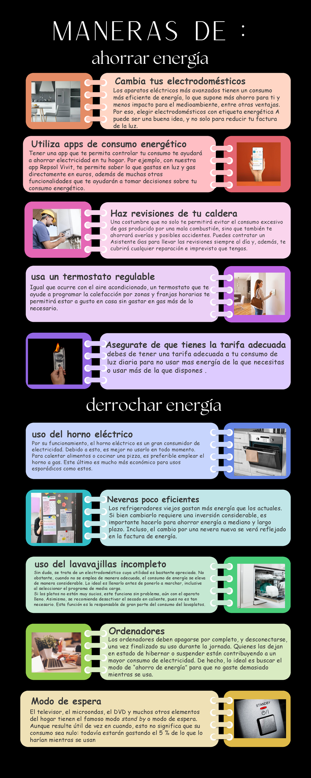Segunda Infografía maneras de ahorrar derrochar energía - MANERAS DE ...